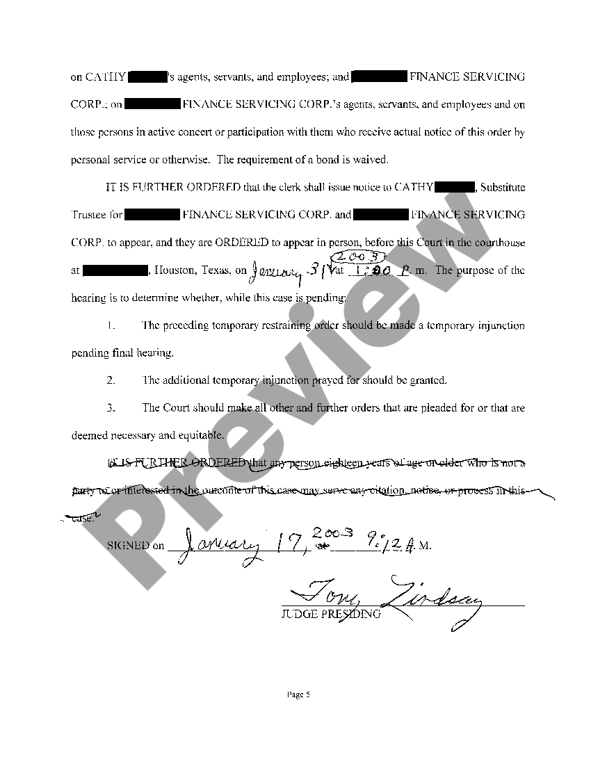 Motion To Dissolve Temporary Restraining Order Texas