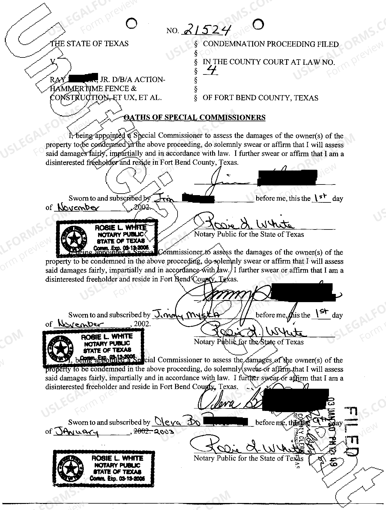 Plano Texas Oath of Special Commissioners | US Legal Forms