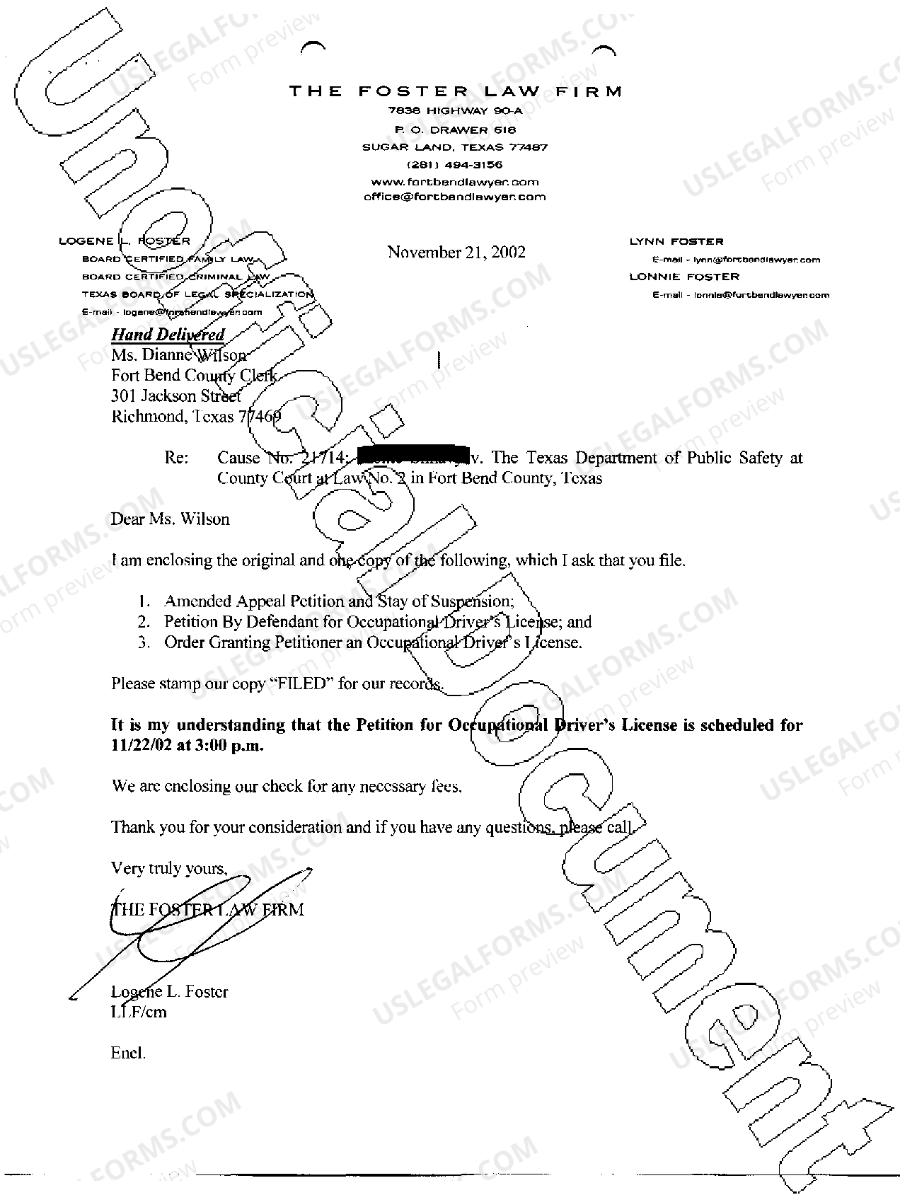 Texas Petition For Restricted License | US Legal Forms