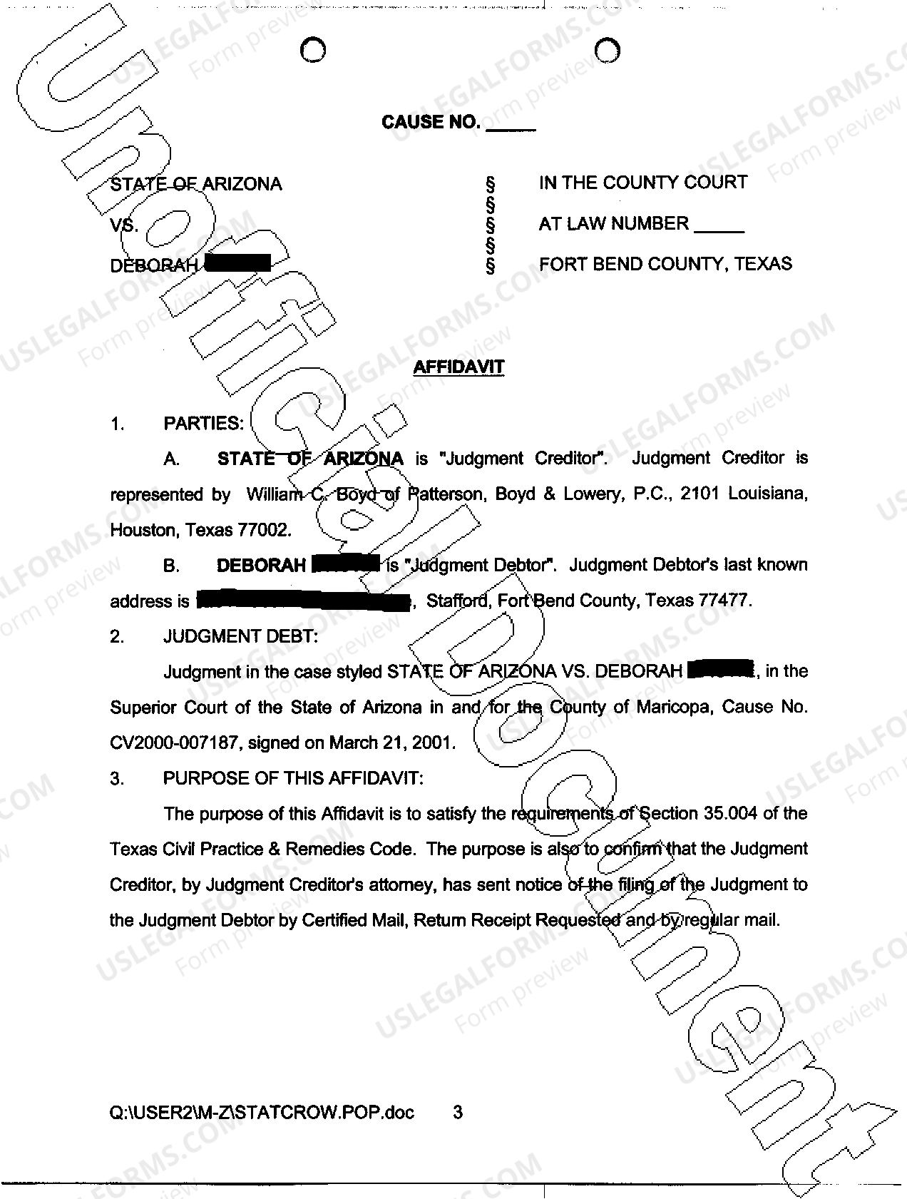 Austin Texas Notice of Filing of Foreign Judgment | US Legal Forms