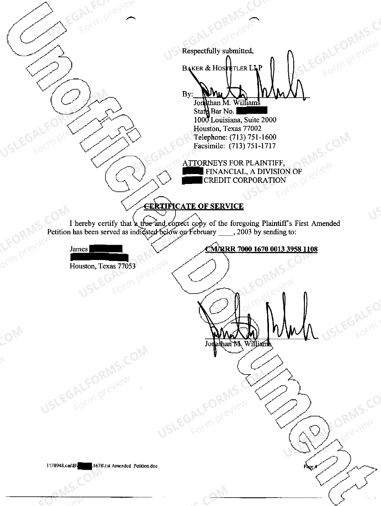 Texas Plaintiffs First Amended Petition - Amended Petition Form Texas ...