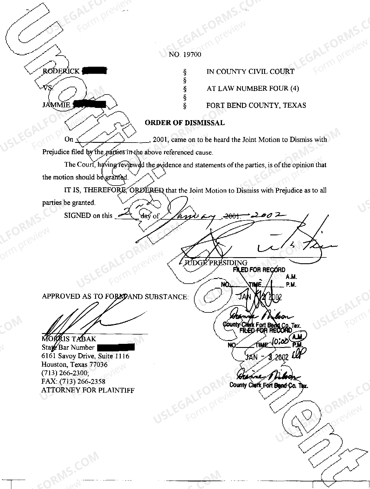 Texas Order Of Dismissal US Legal Forms Texas Order Of Dismissal US Legal Forms