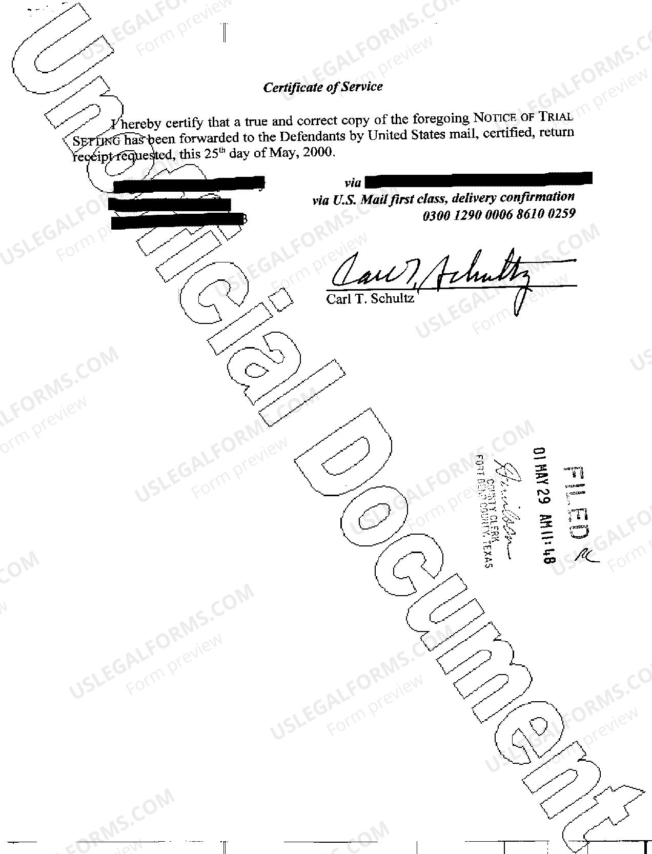 Texas Notice for Trial Setting - Notice Of Setting | US Legal Forms
