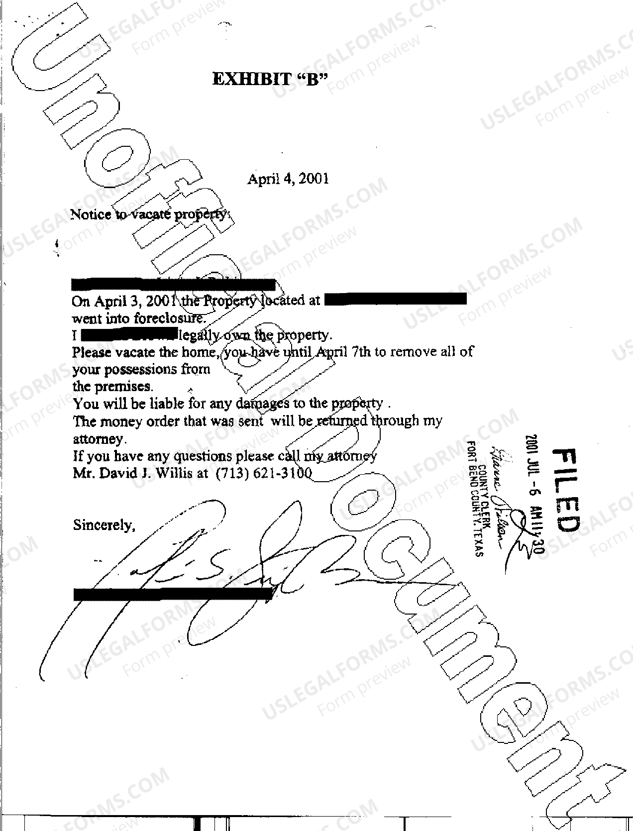 Texas Exhibit B to Transcript regarding title proceeding | US Legal Forms