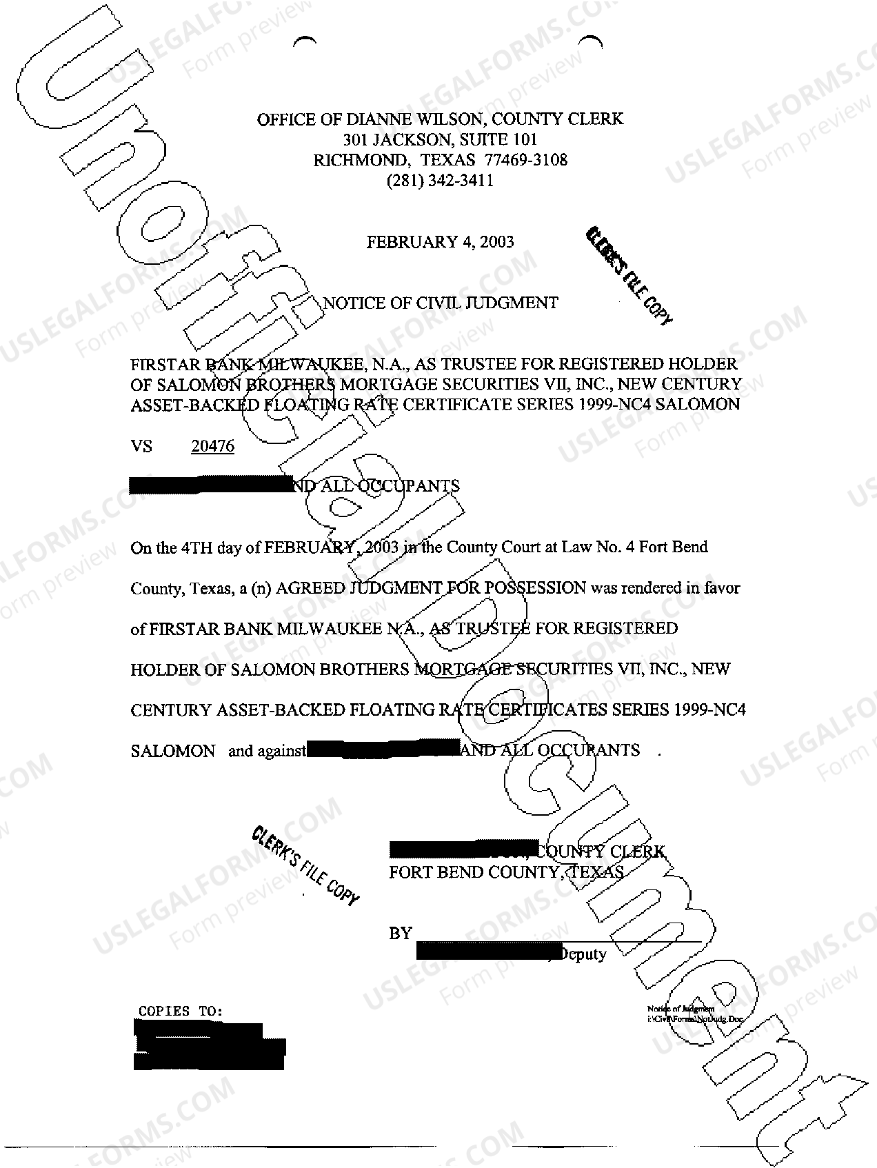 Texas Agreed Judgment for Possession | US Legal Forms