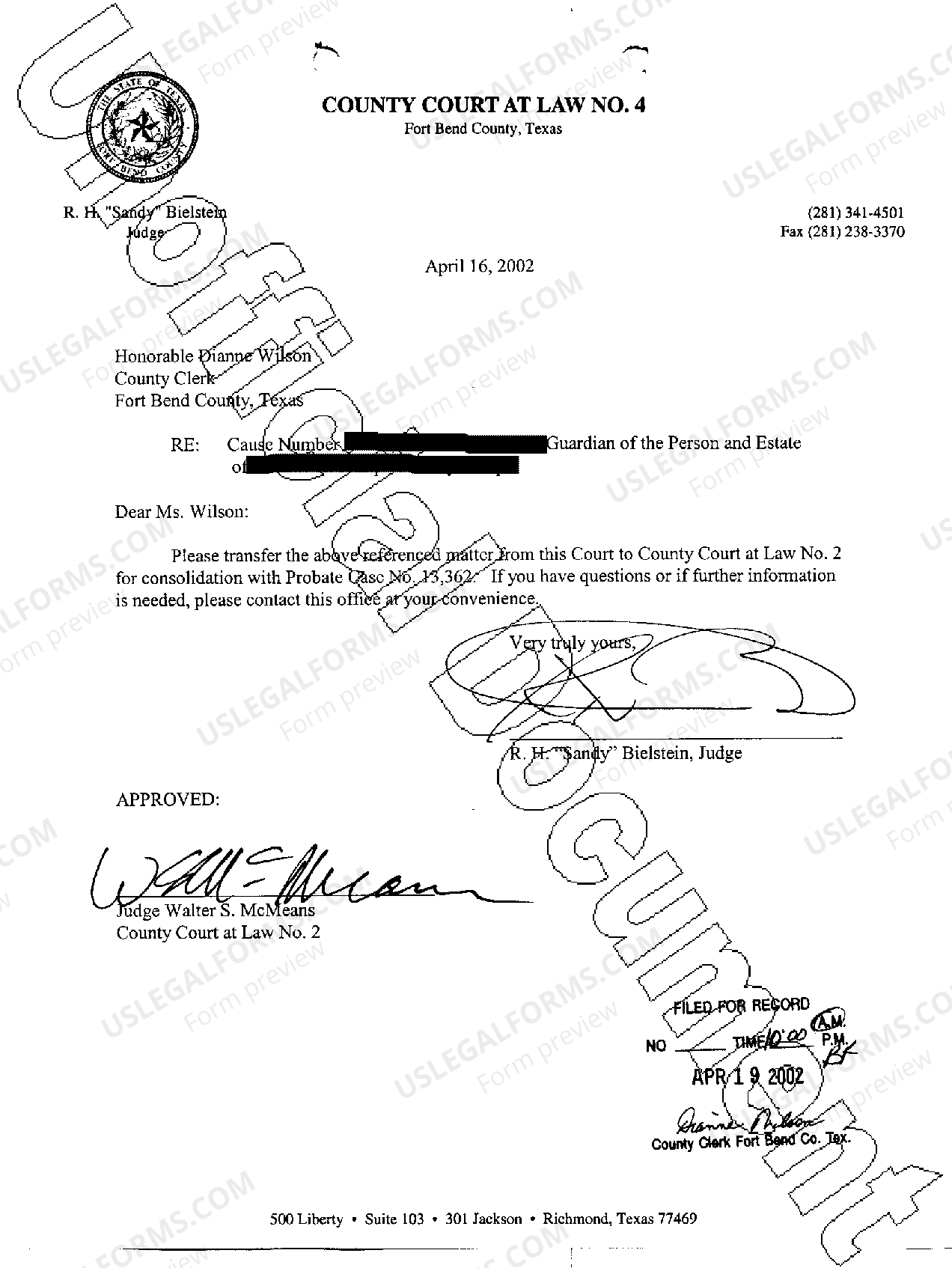 Texas Order Consolidating Case | US Legal Forms