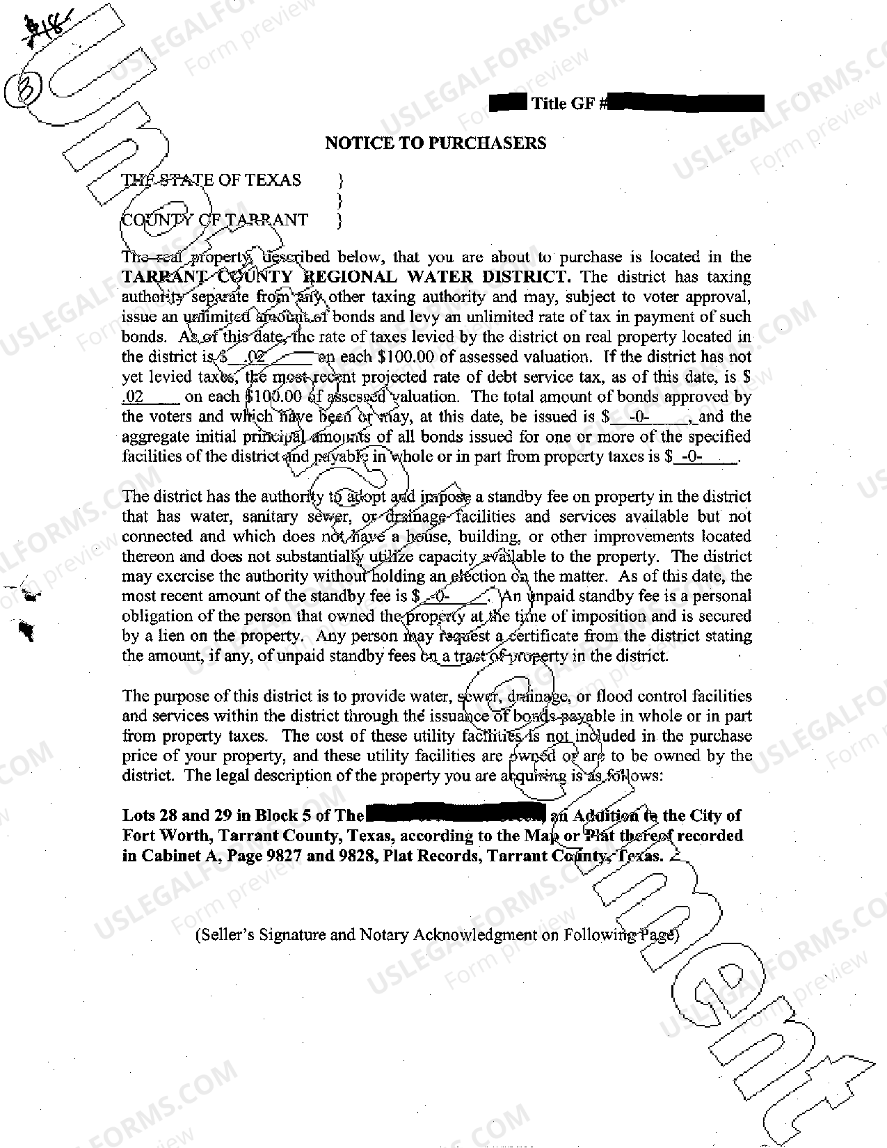 Texas Notice to Purchasers - Trec Mud Notice Form | US Legal Forms