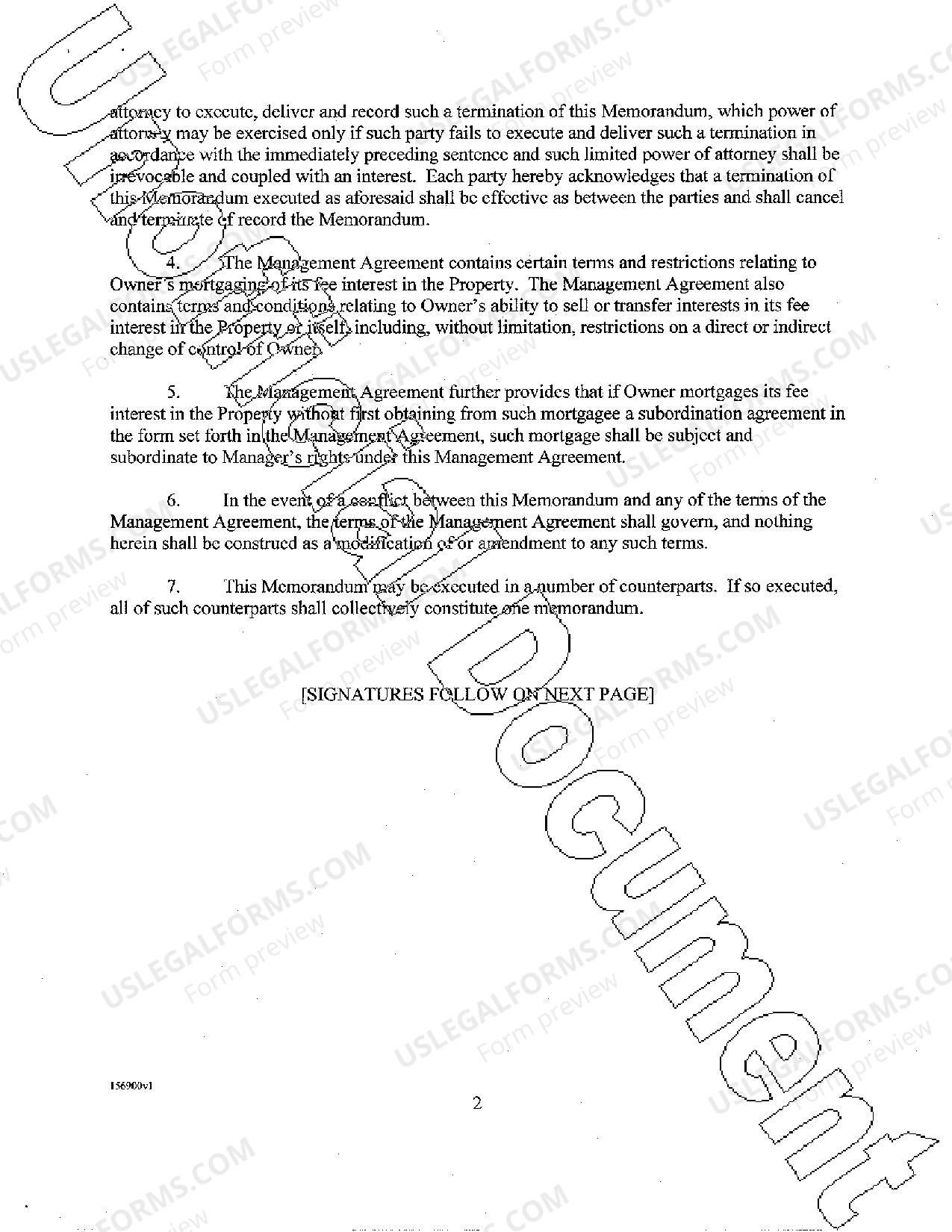 Austin Texas Memorandum of Management Agreement | US Legal Forms