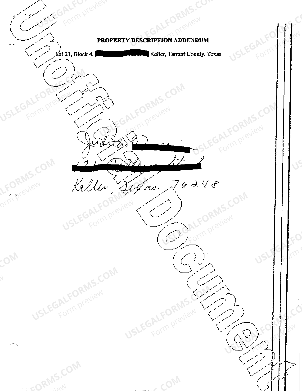 Texas Memorandum of Trust and Deed and Stock Transfer Power | US Legal ...