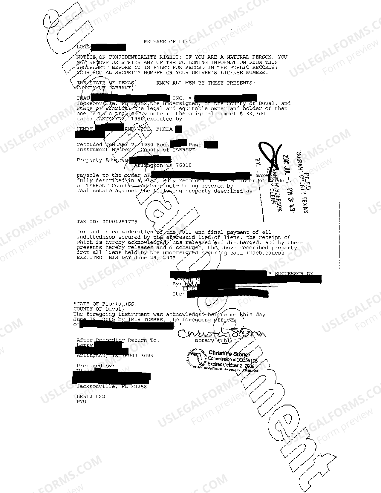 Texas Release of Lien | US Legal Forms