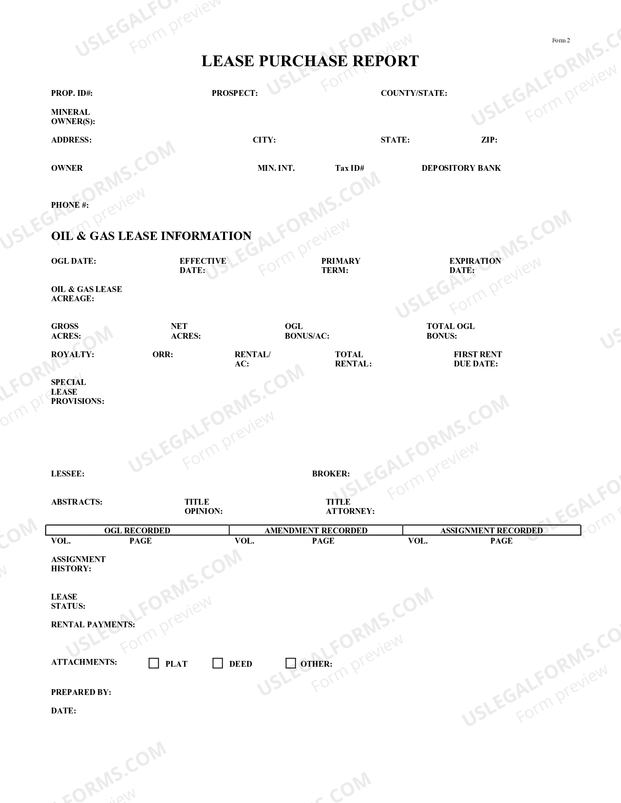 Texas Lease Purchase Report Form 2 - Lease To Own Texas | US Legal Forms