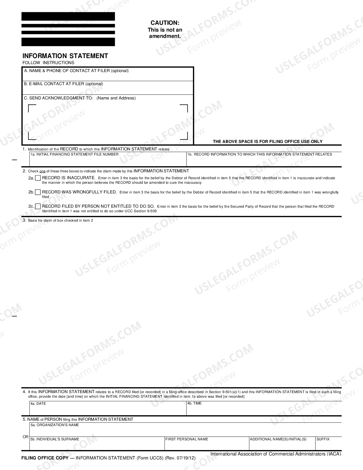 Texas UCC5 Correction Statement | US Legal Forms