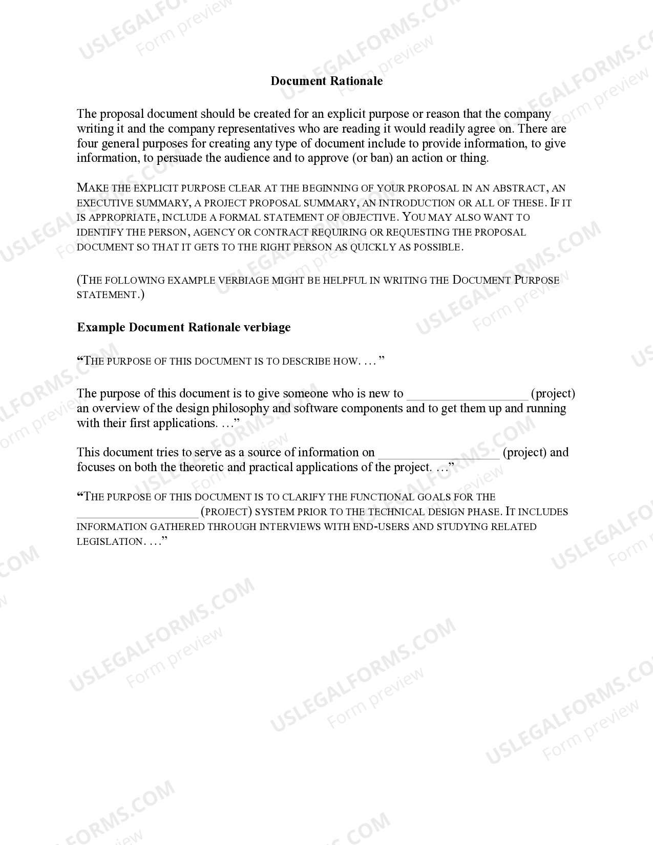 Document Rationale | US Legal Forms