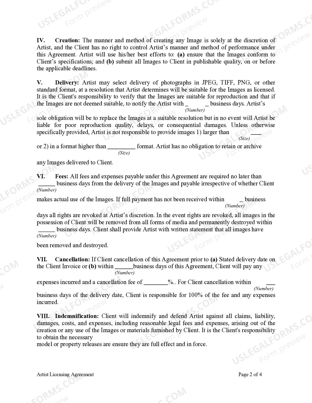 Artist Licensing Agreement - Art Licensing Agreement | US Legal Forms