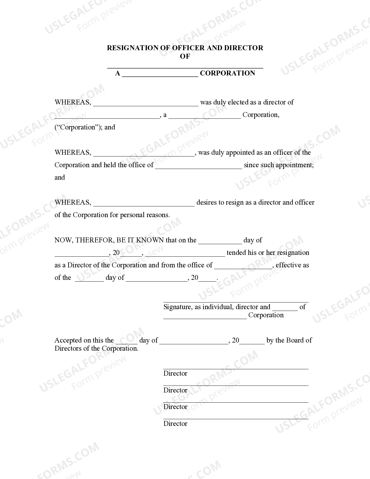 Illinois Resignation of Officer or Director and Acceptance - How To ...