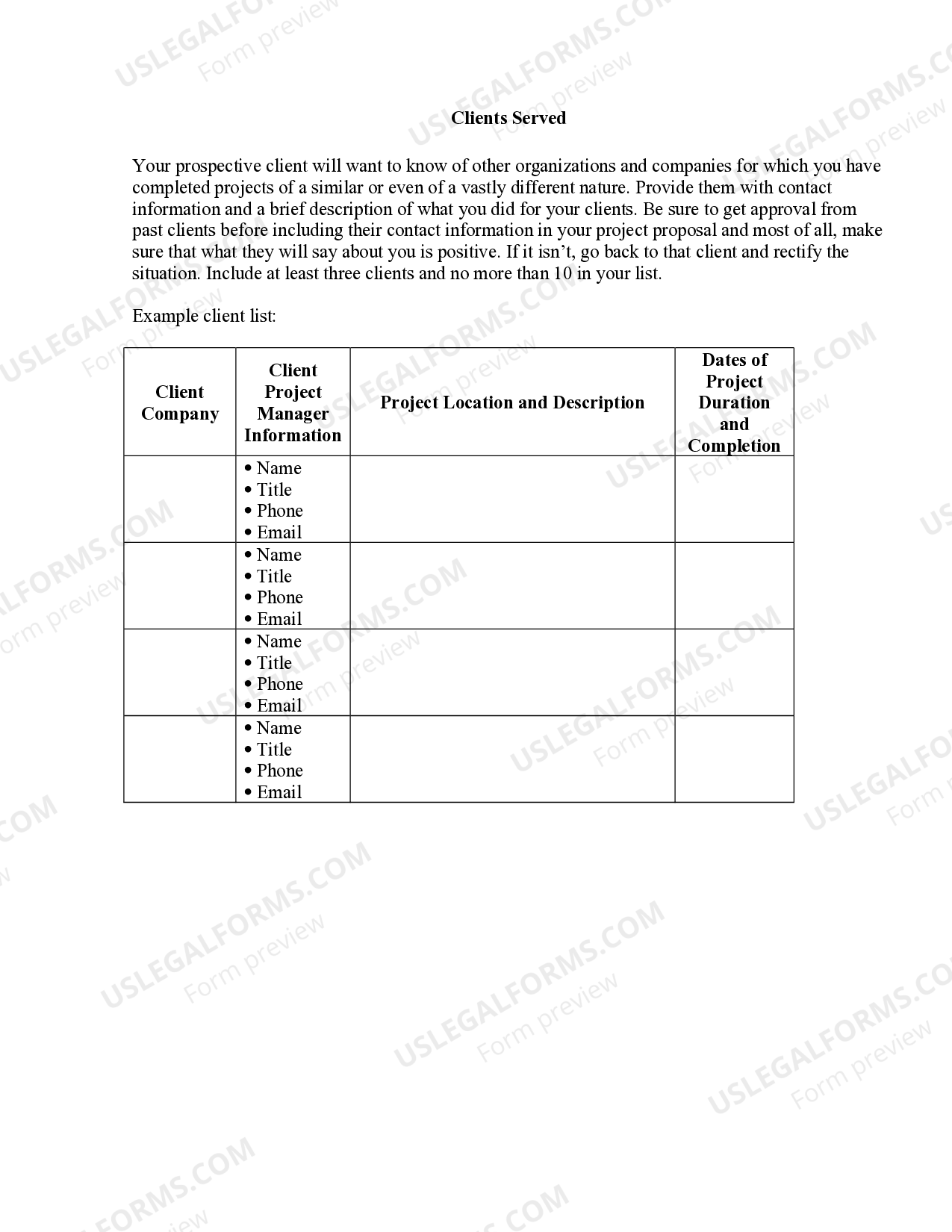Clients Served | US Legal Forms