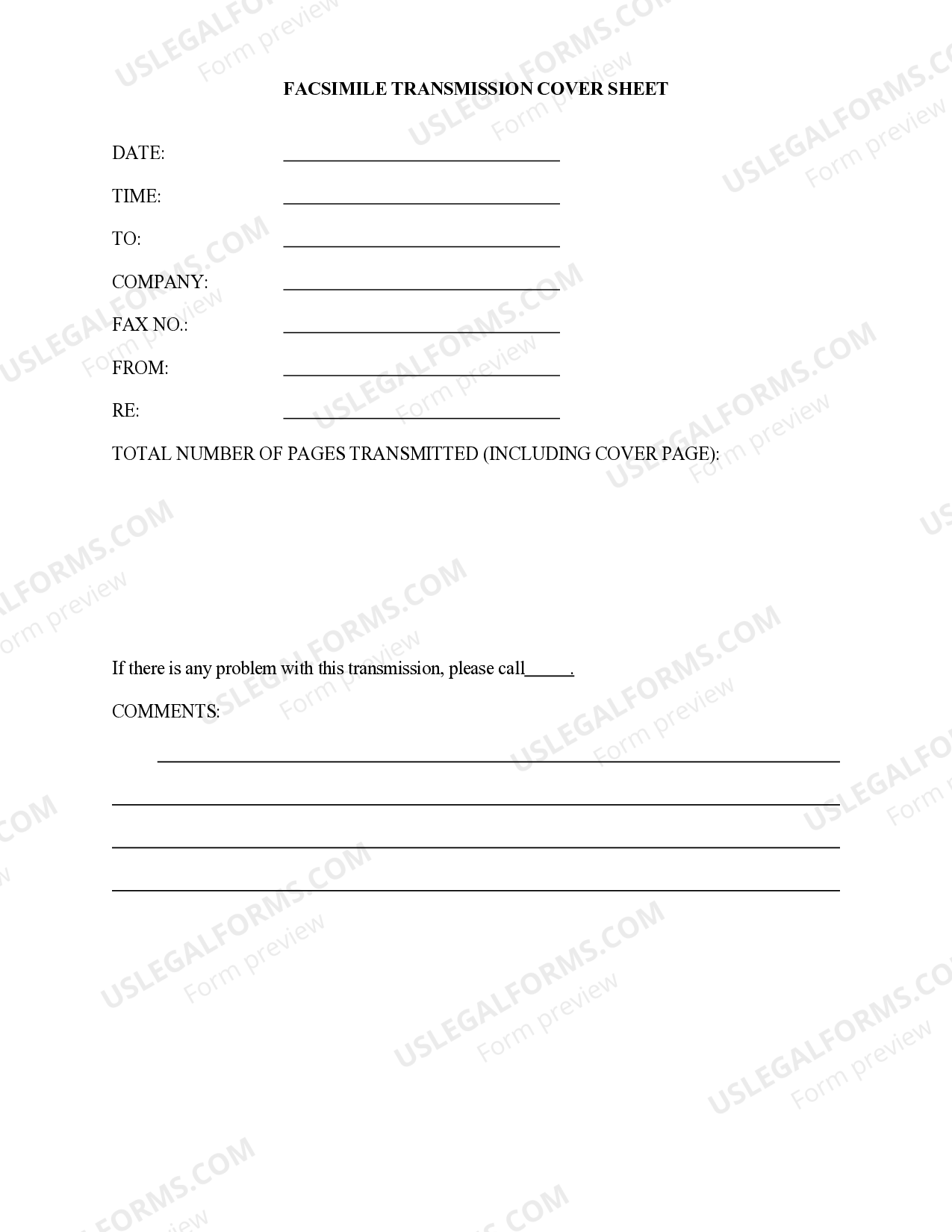 Facsimile Cover Sheet - Facsimile Cover Sheet | US Legal Forms