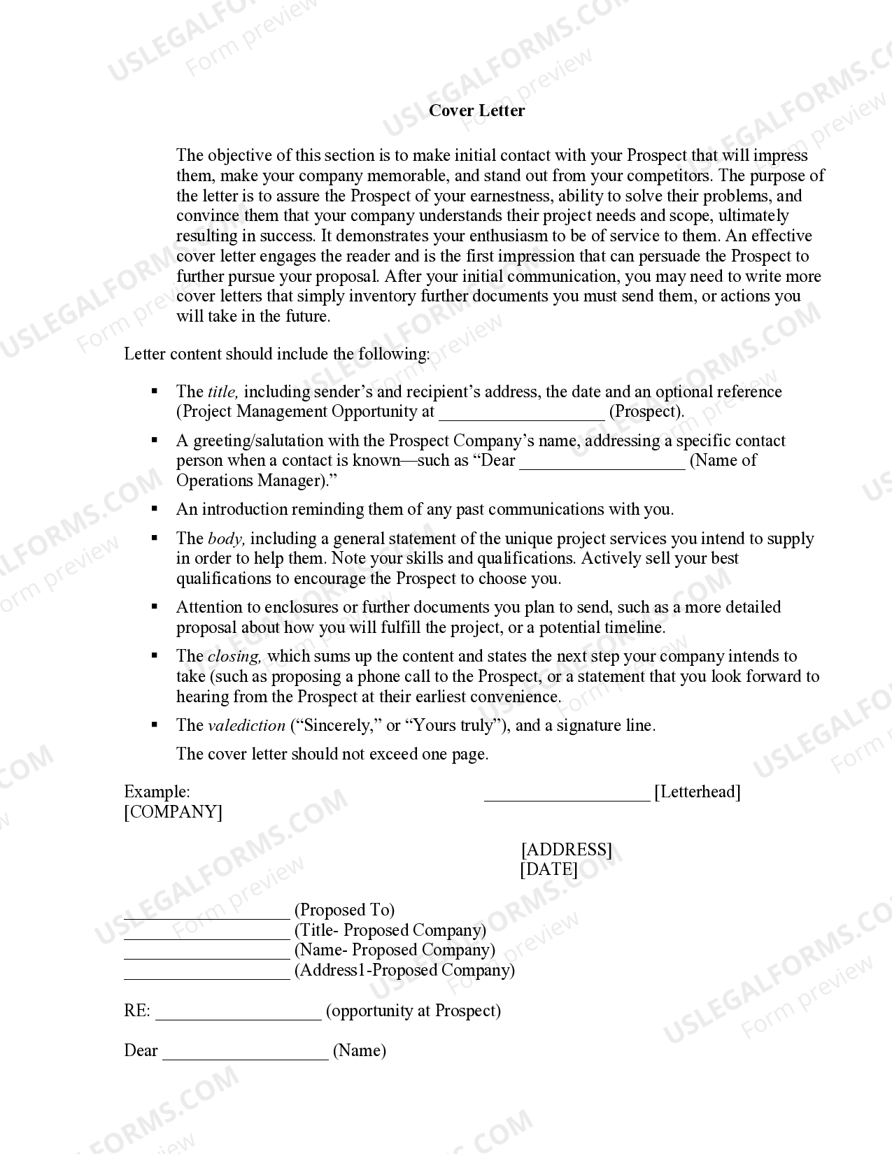 Cover Letter | US Legal Forms