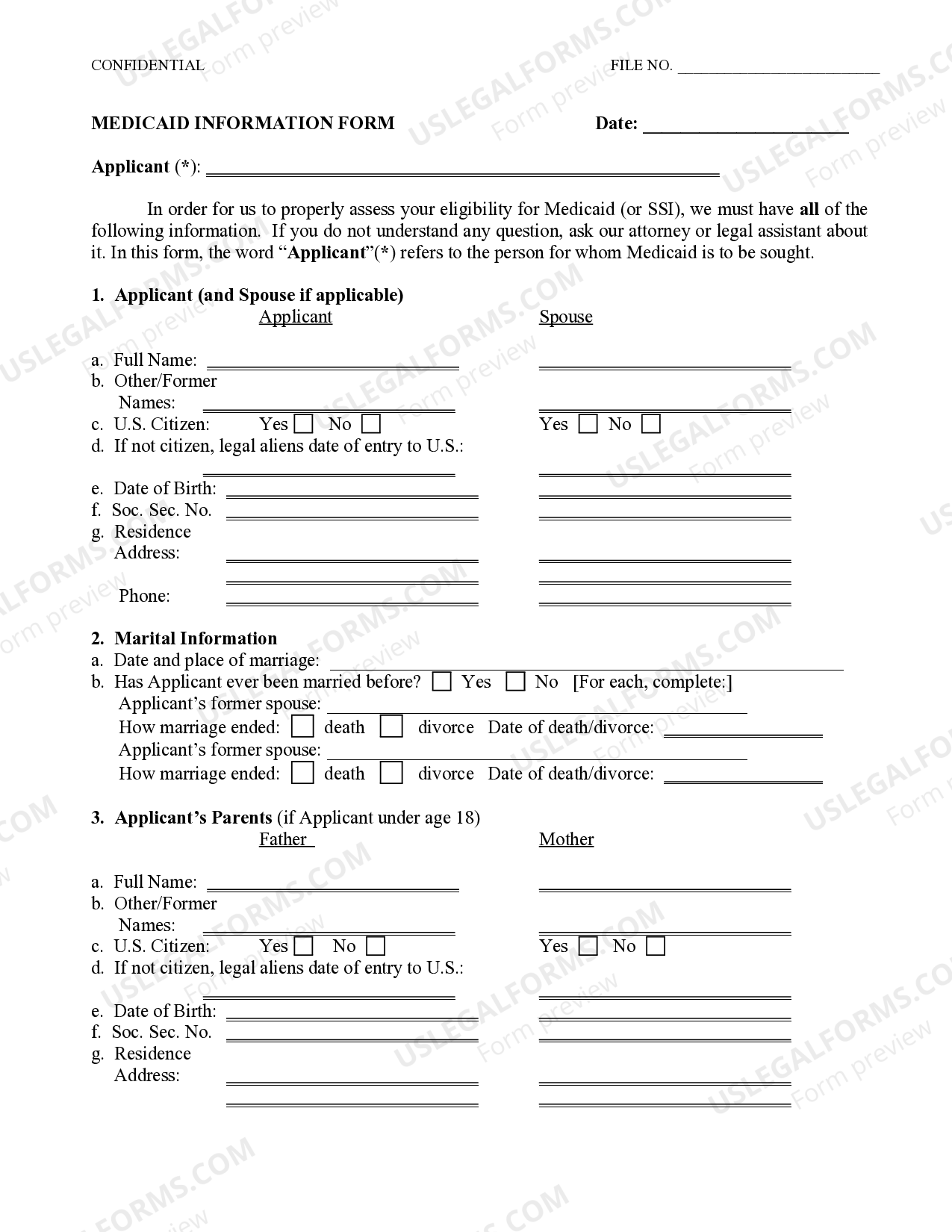 Medicaid Client Intake Form | US Legal Forms