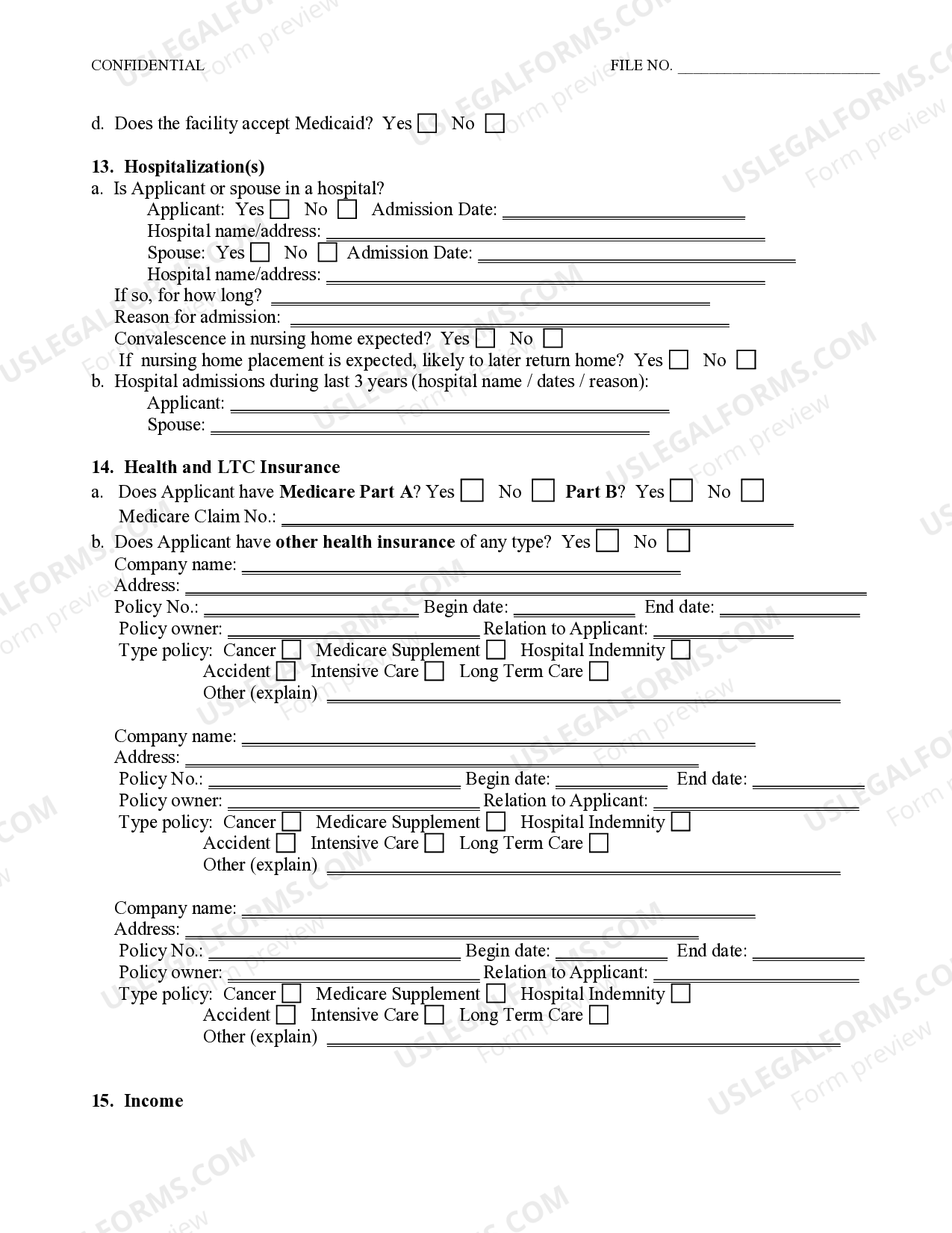 Medicaid Client Intake Form | US Legal Forms