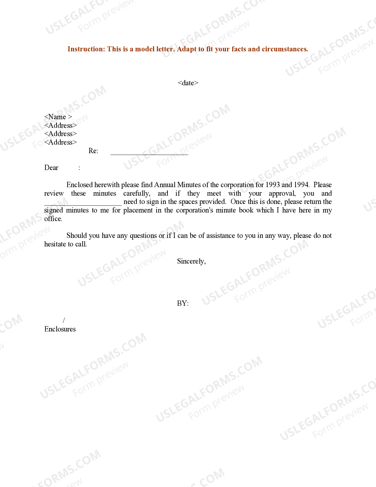 Sample Letter for Annual Minutes of Corporation - How To Write Minute ...