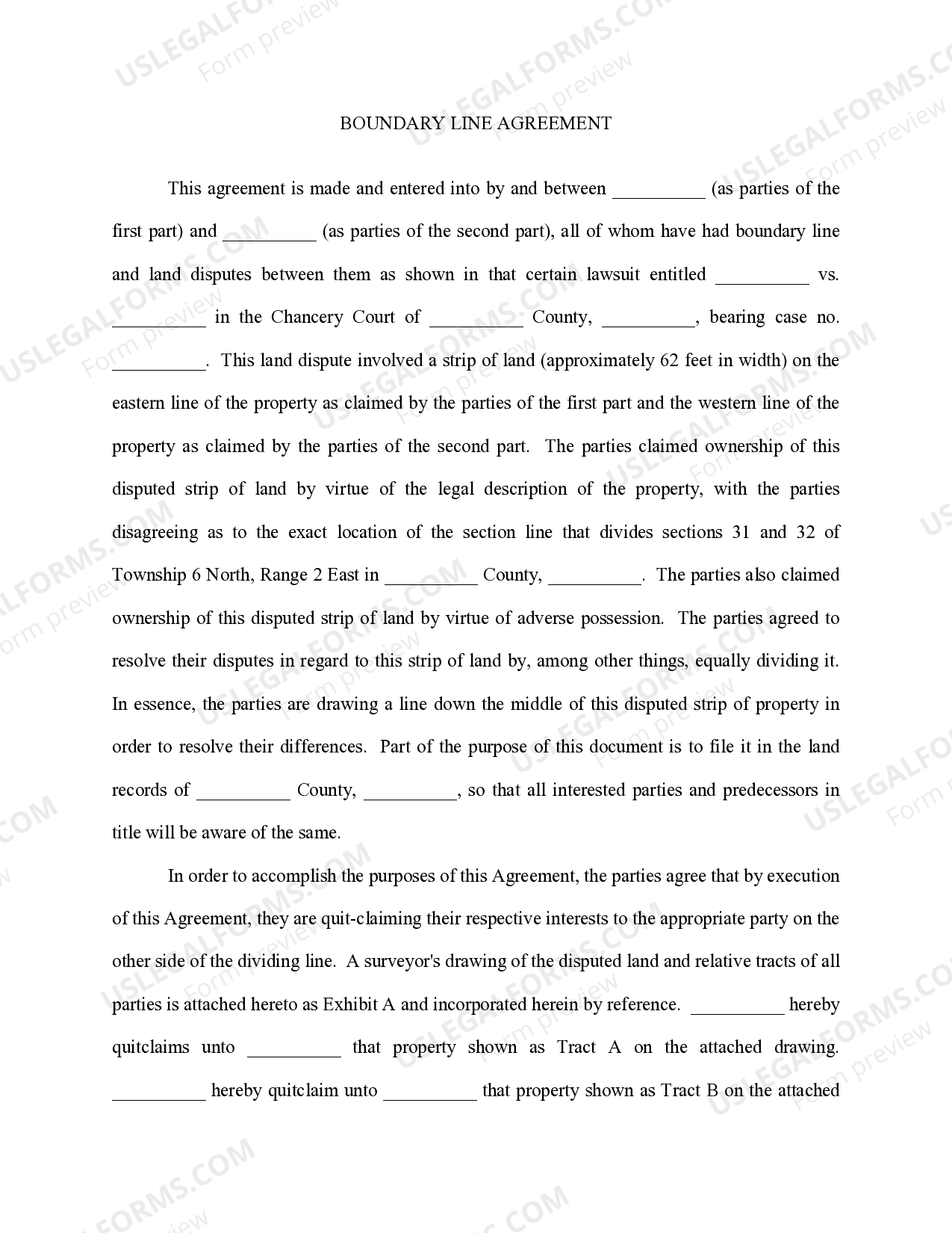 Kansas Boundary Line Agreement Boundary Line Agreement US Legal Forms Kansas Boundary Line Agreement Boundary Line Agreement US Legal Forms
