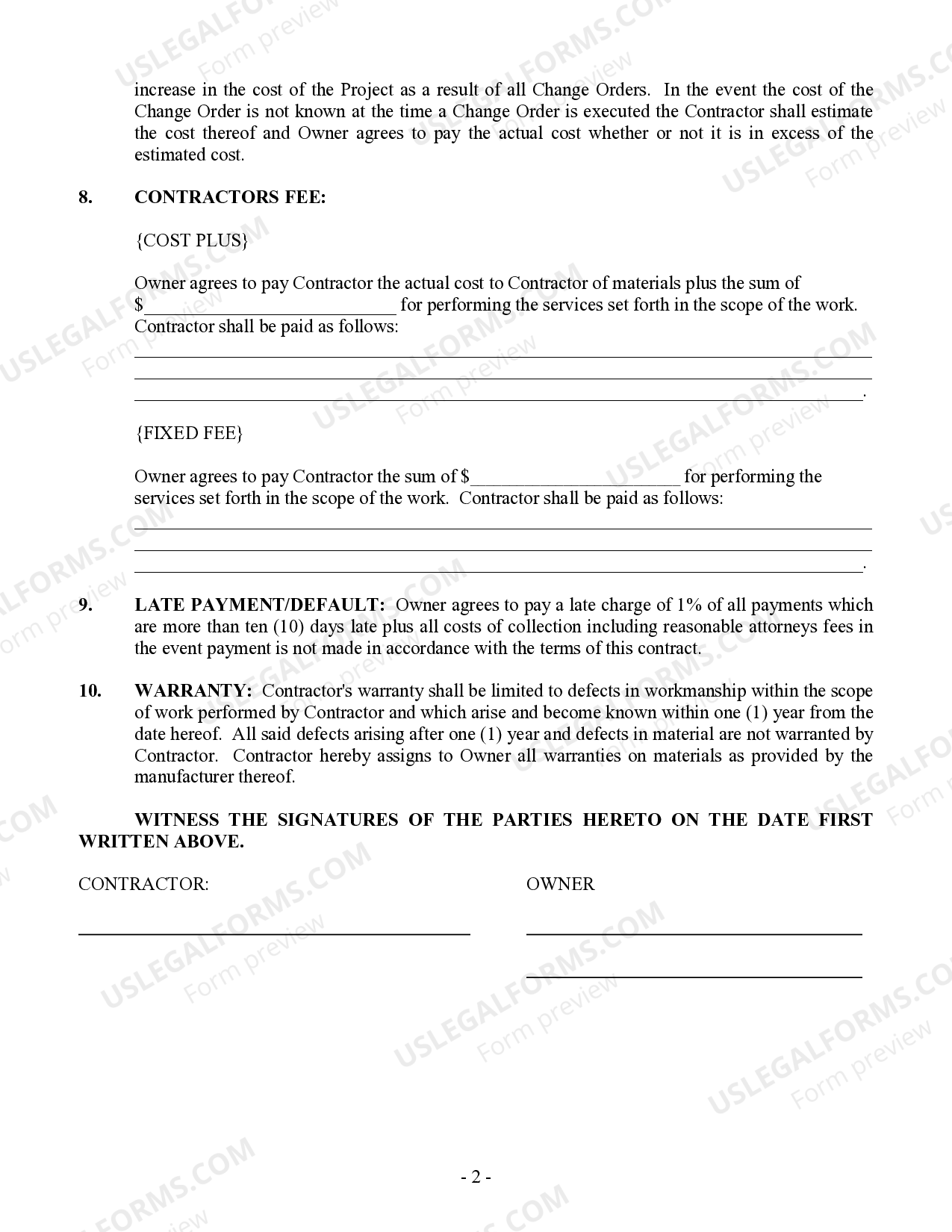 Vermont Construction Contract for Building a House - Construction ...