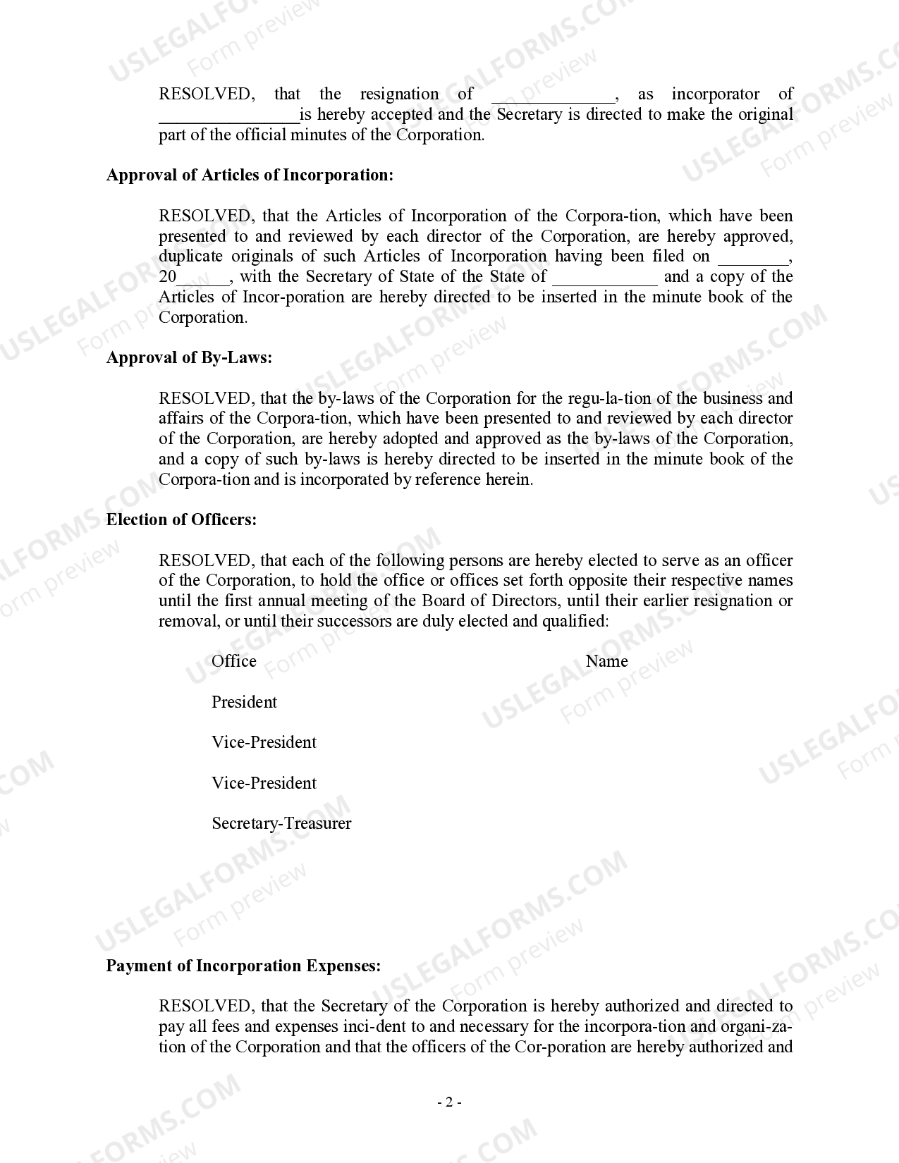 California Corporation - Minutes - Corporation Minutes | US Legal Forms