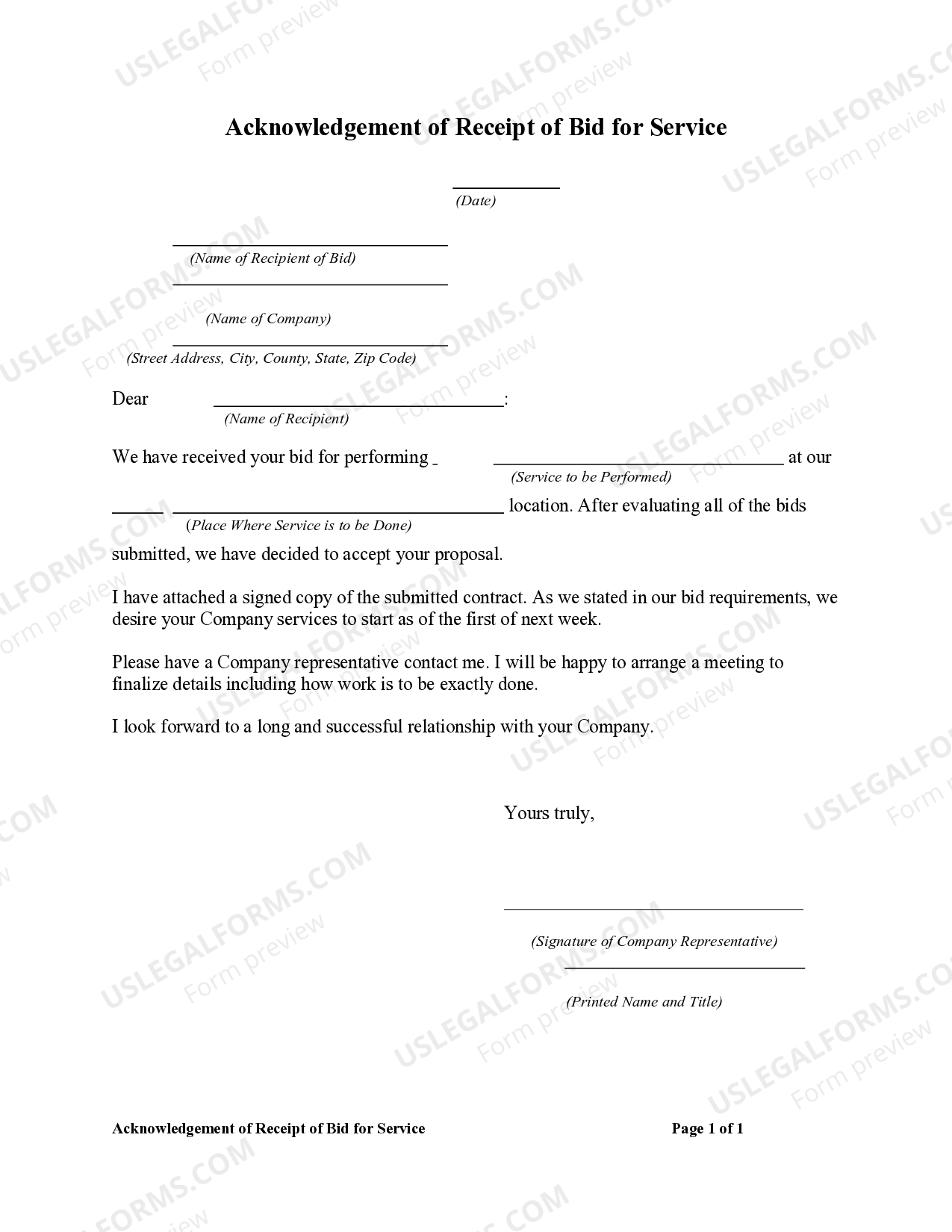 Acknowledgement Receipt For Rental Payment | US Legal Forms