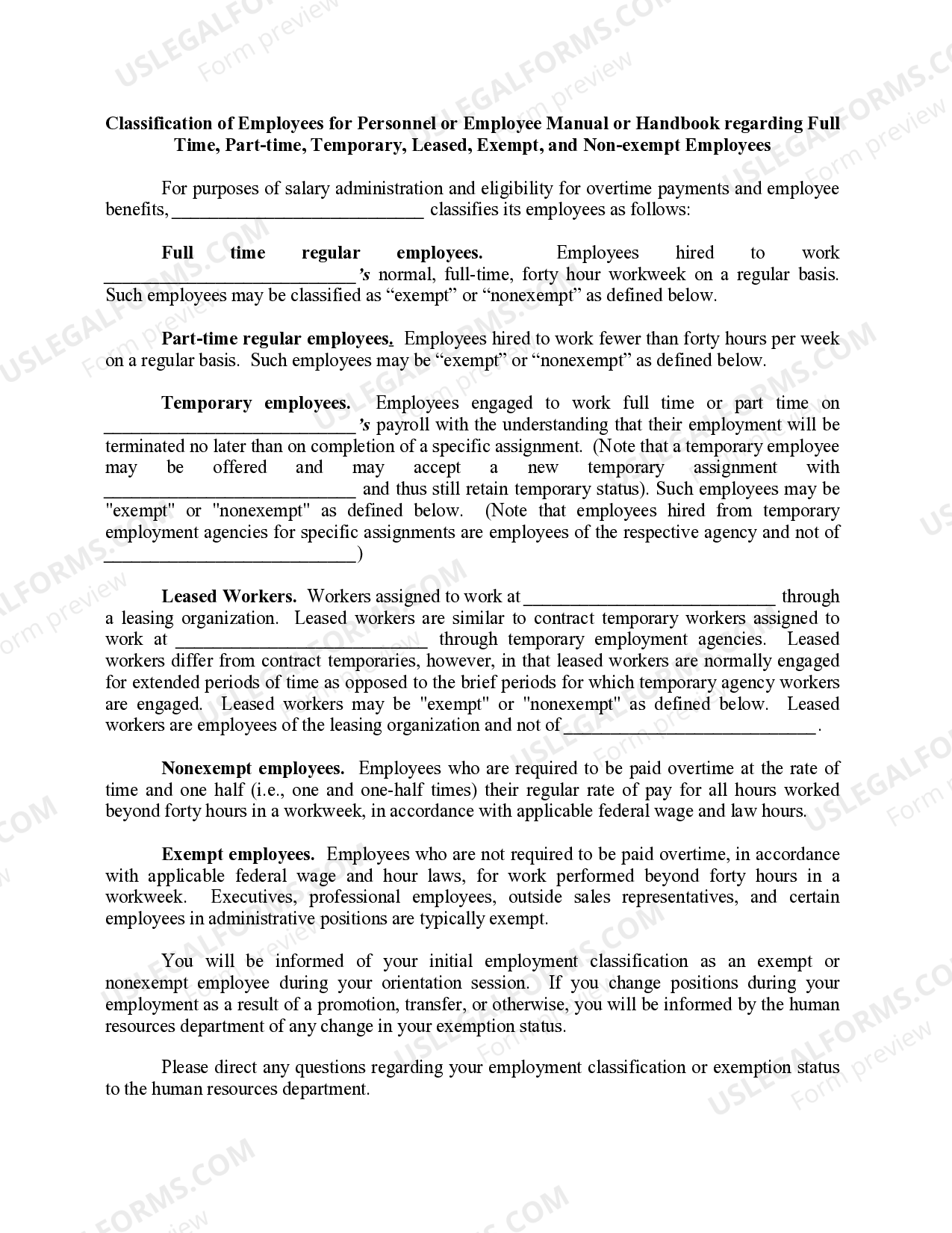 California Classification of Employees for Personnel Manual or Employee ...