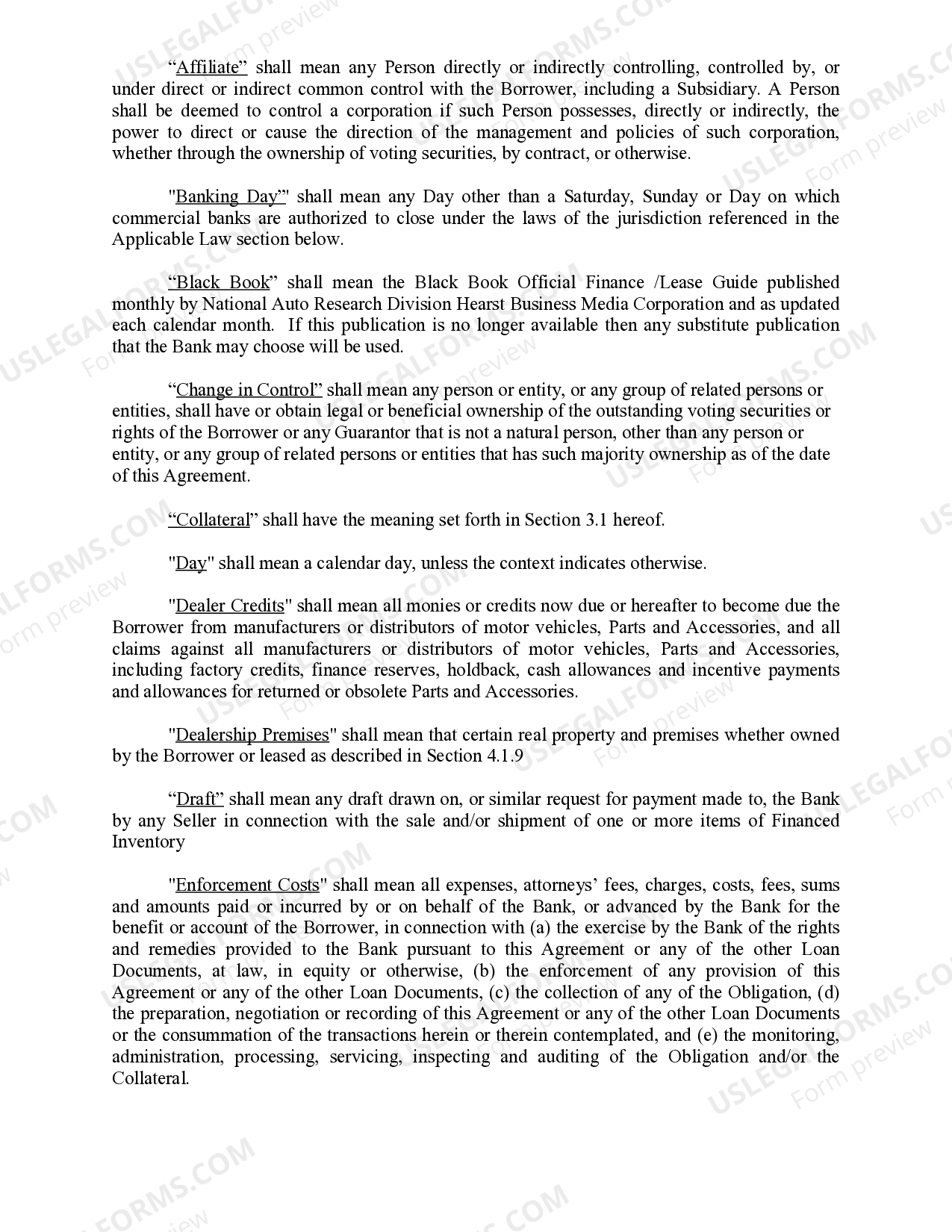 Vehicle Floor Plan Financing and Security Agreement - Floor Plan ...