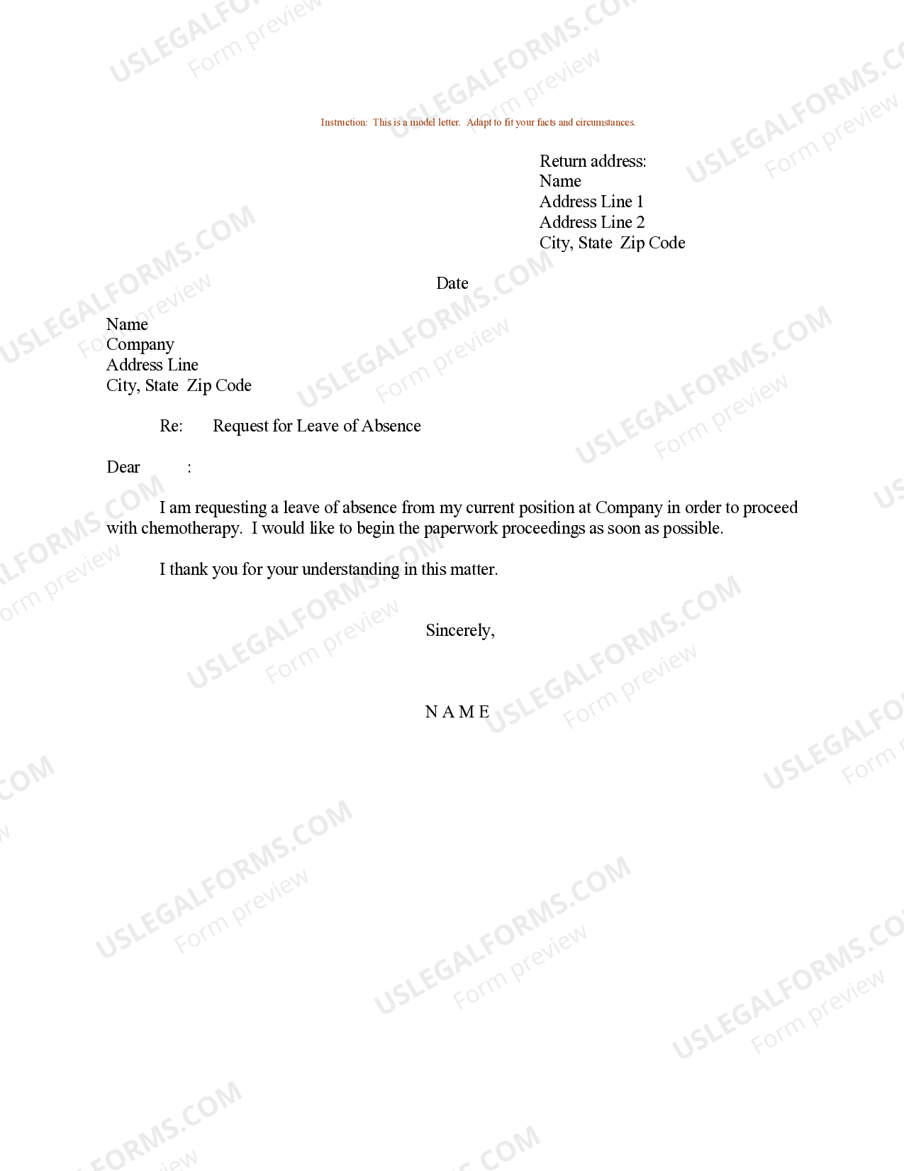 Texas Leave of Absence for Teachers - Form Request Leave Absence | US ...