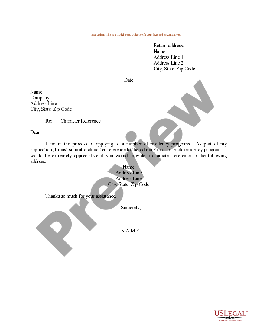 Letter Of Character Reference For Job US Legal Forms Letter Of Character Reference For Job US Legal Forms