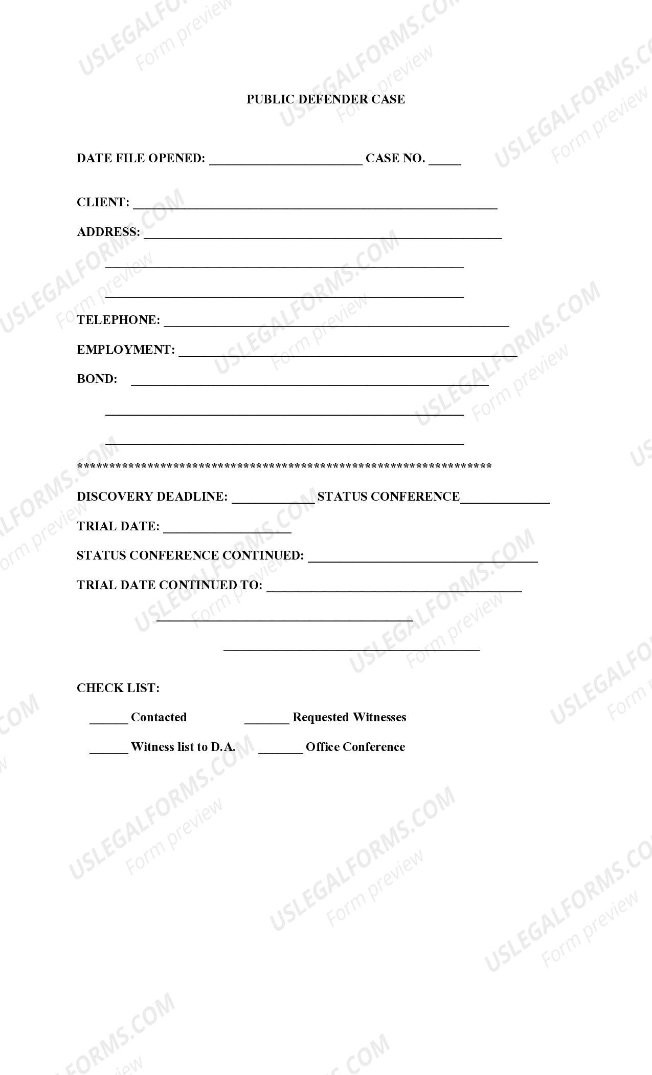 Bexar Texas Public Defender Case - Public Defender | US Legal Forms