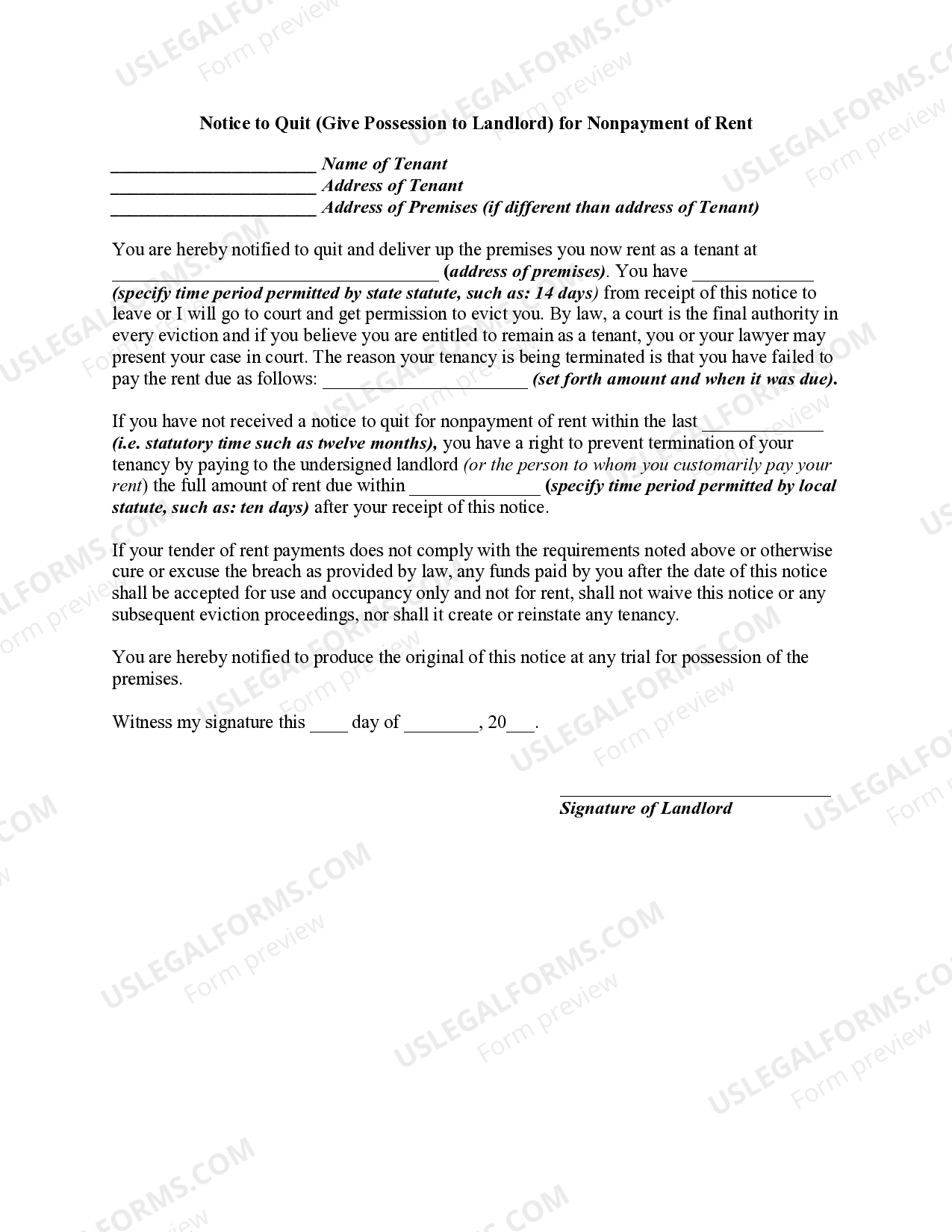 Alaska Notice to Quit for Late Rent - Notice Late Rent | US Legal Forms