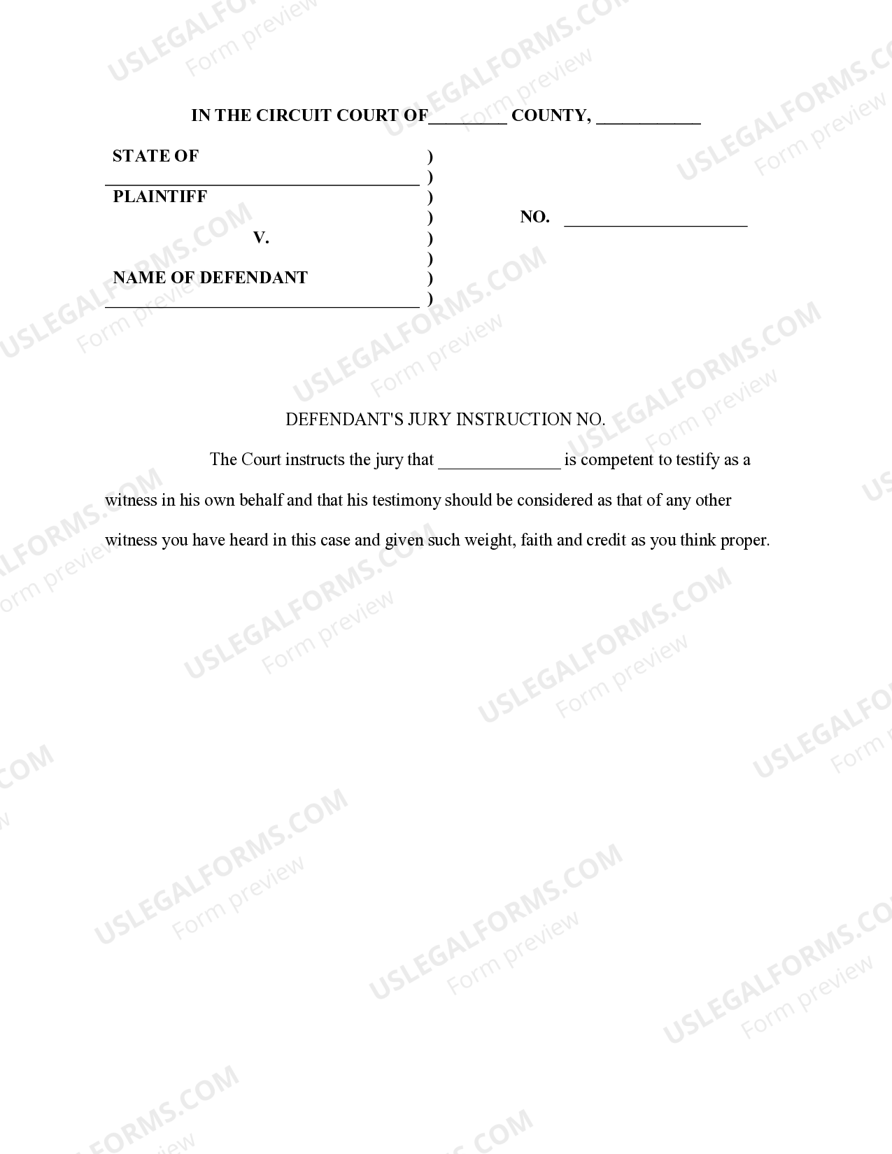 Defendant as Witness - Defendant Witness | US Legal Forms