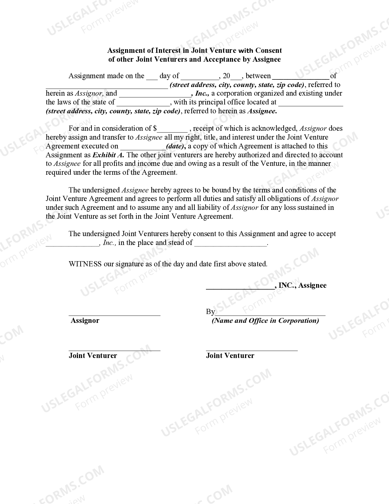 Alabama Assignment of Interest in Joint Venture with Consent - Venture ...