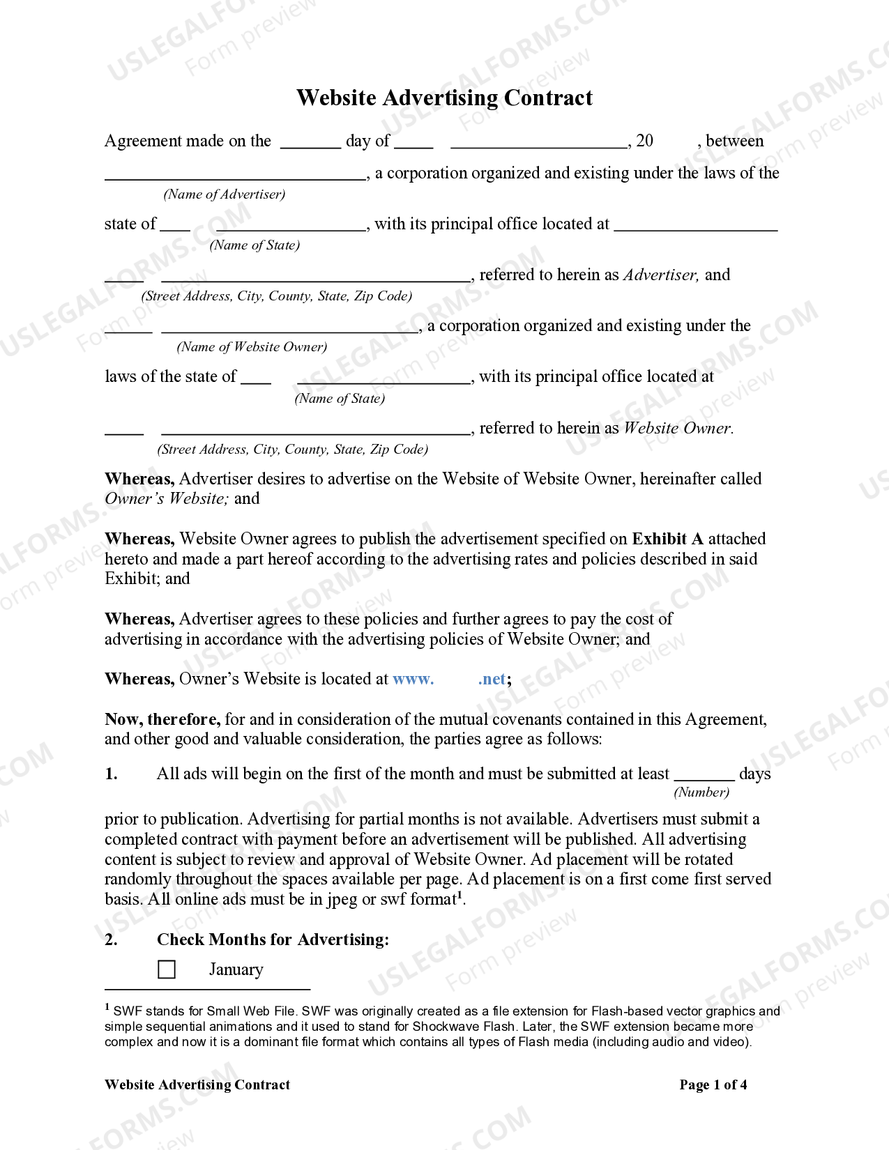 Mississippi Website Advertising Contract - Advertising Contract | US Legal Forms