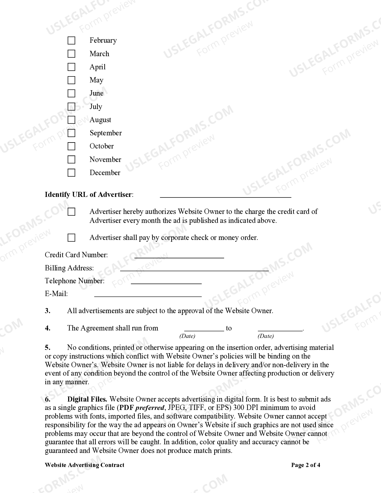 Mississippi Website Advertising Contract - Advertising Contract | US Legal Forms