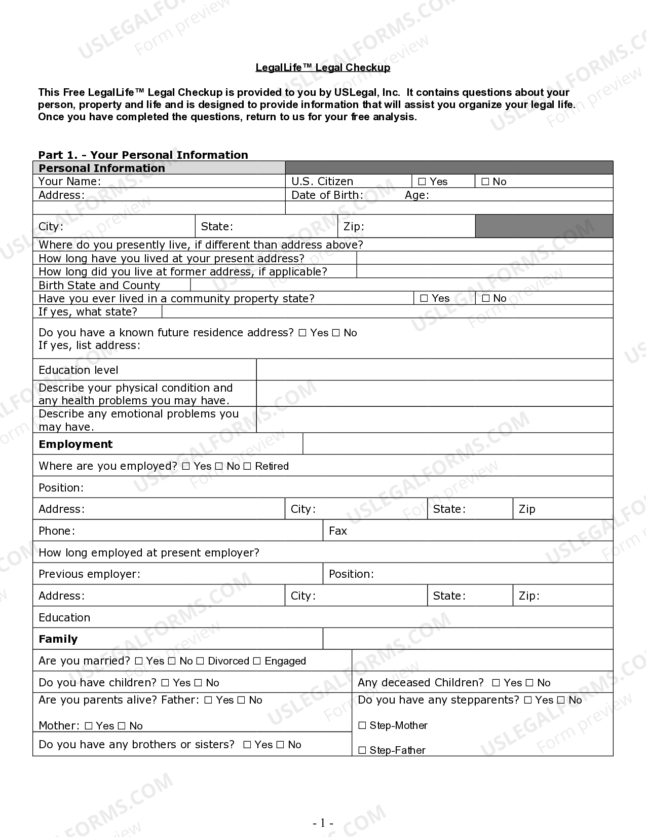 Legal Checkup | US Legal Forms
