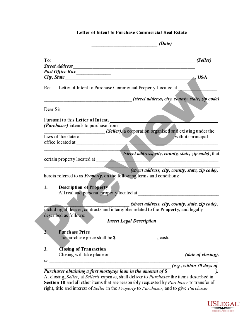 Letter Of Intent To Purchase Commercial Real Estate Letter Of Intent