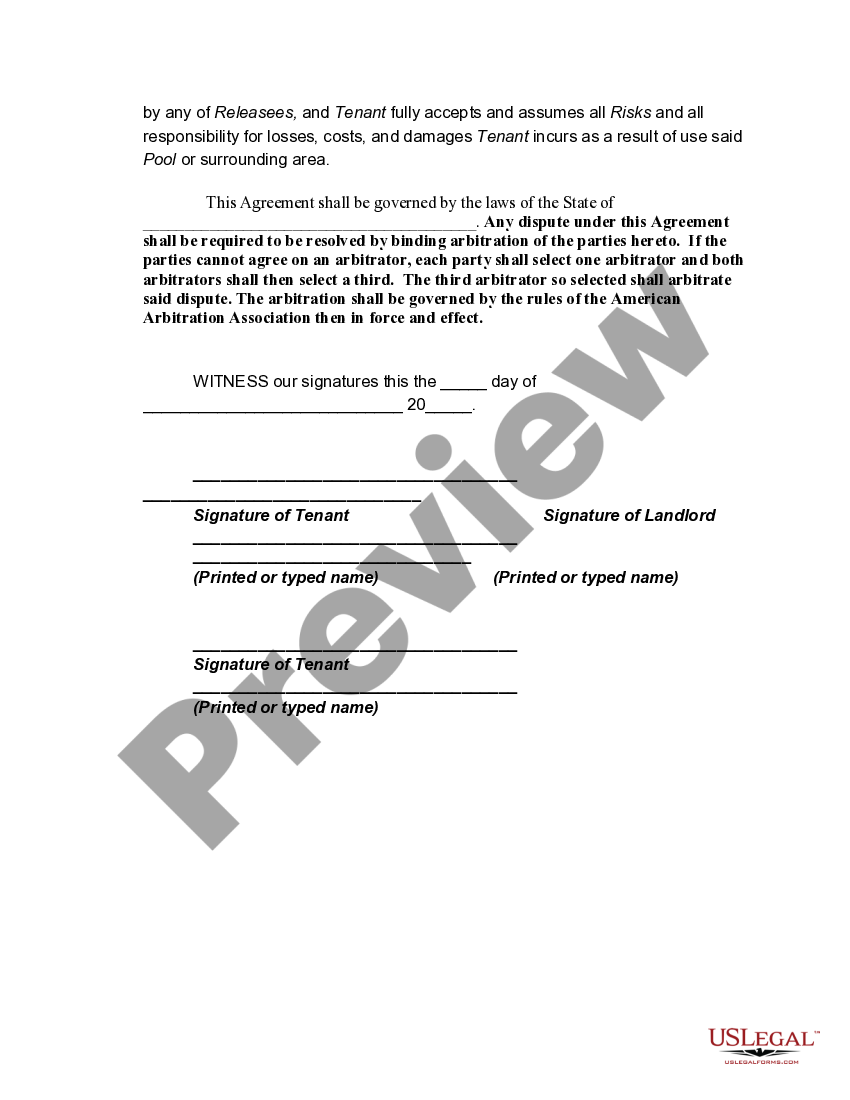 Oakland Michigan Release Of Landlord Waiver Of Liability And Assumption Of All Risks Of 