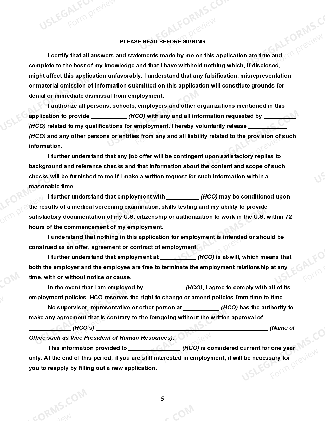 Virginia Employment Application for a Health Care Organization ...