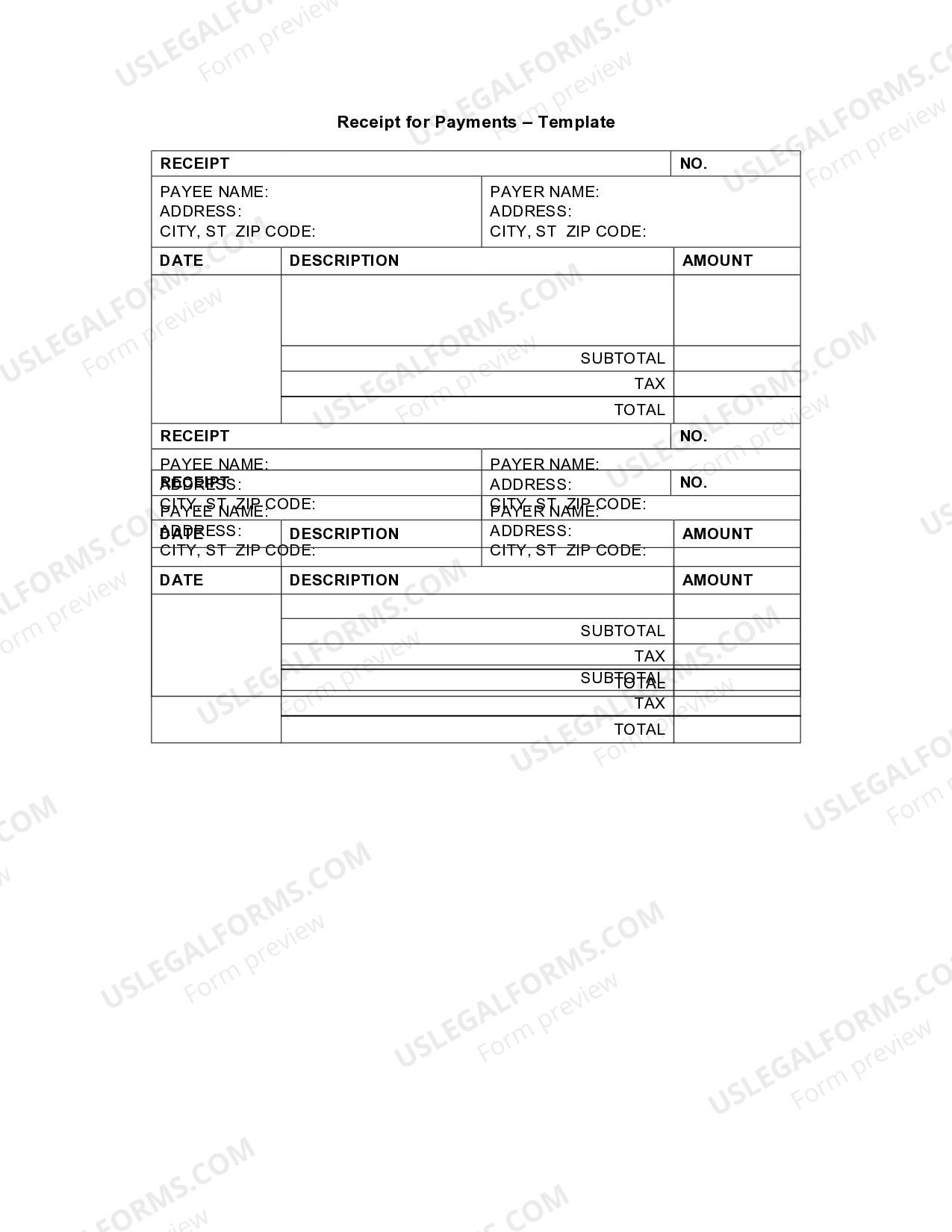 Florida Receipt Template for Small Business - Small Business Receipt ...