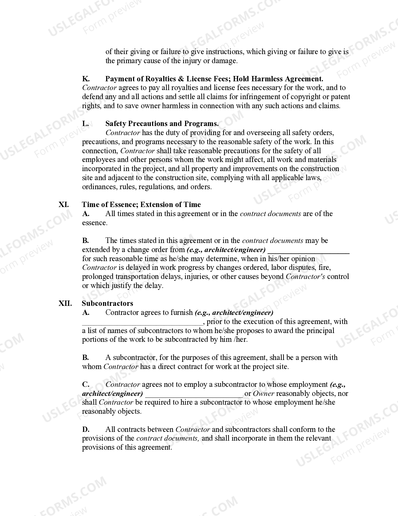 Indiana Contract for Construction of a Commercial Building - Commercial ...