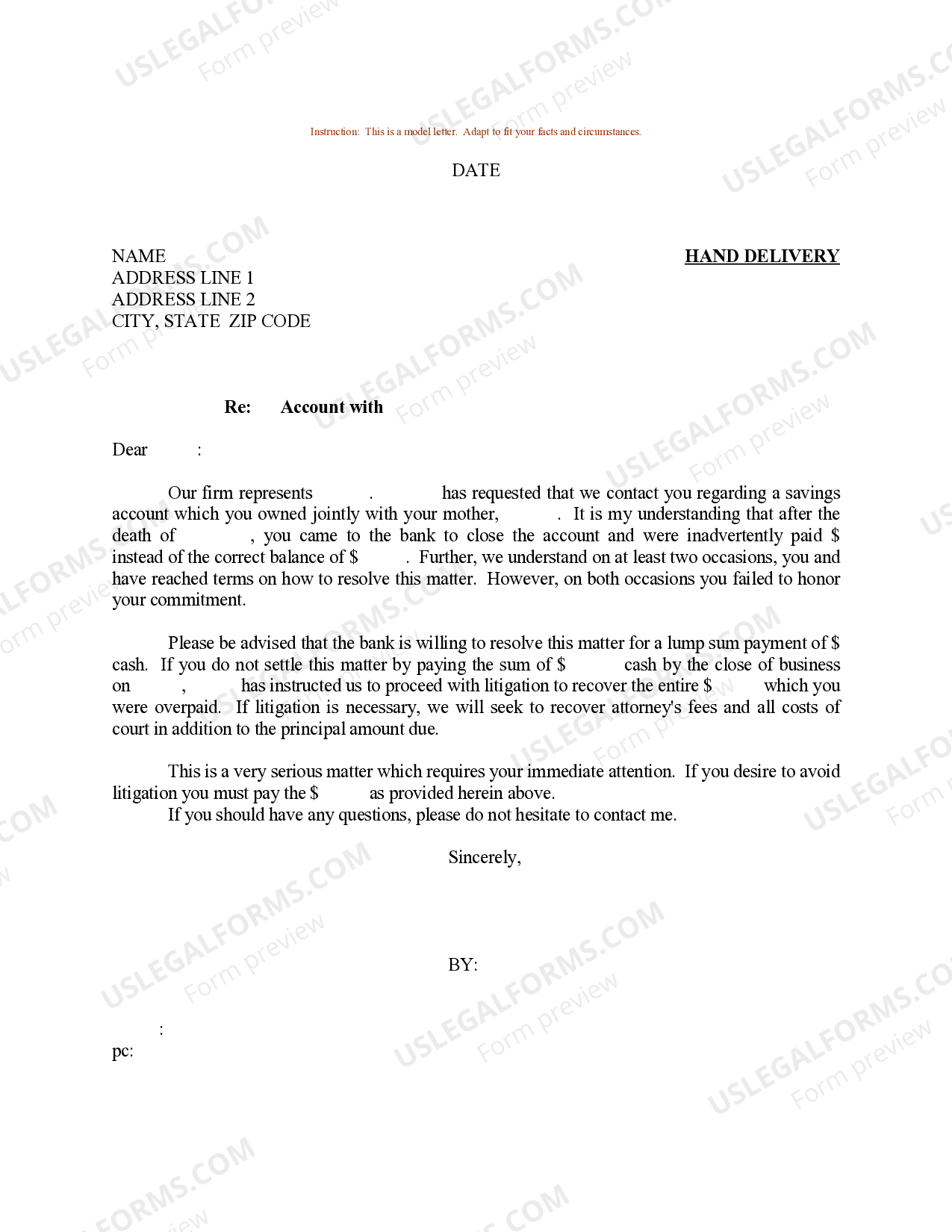 Sample Letter For Bank Account Funds Letter Bank Form US Legal Forms Sample Letter For Bank Account Funds Letter Bank Form US Legal Forms