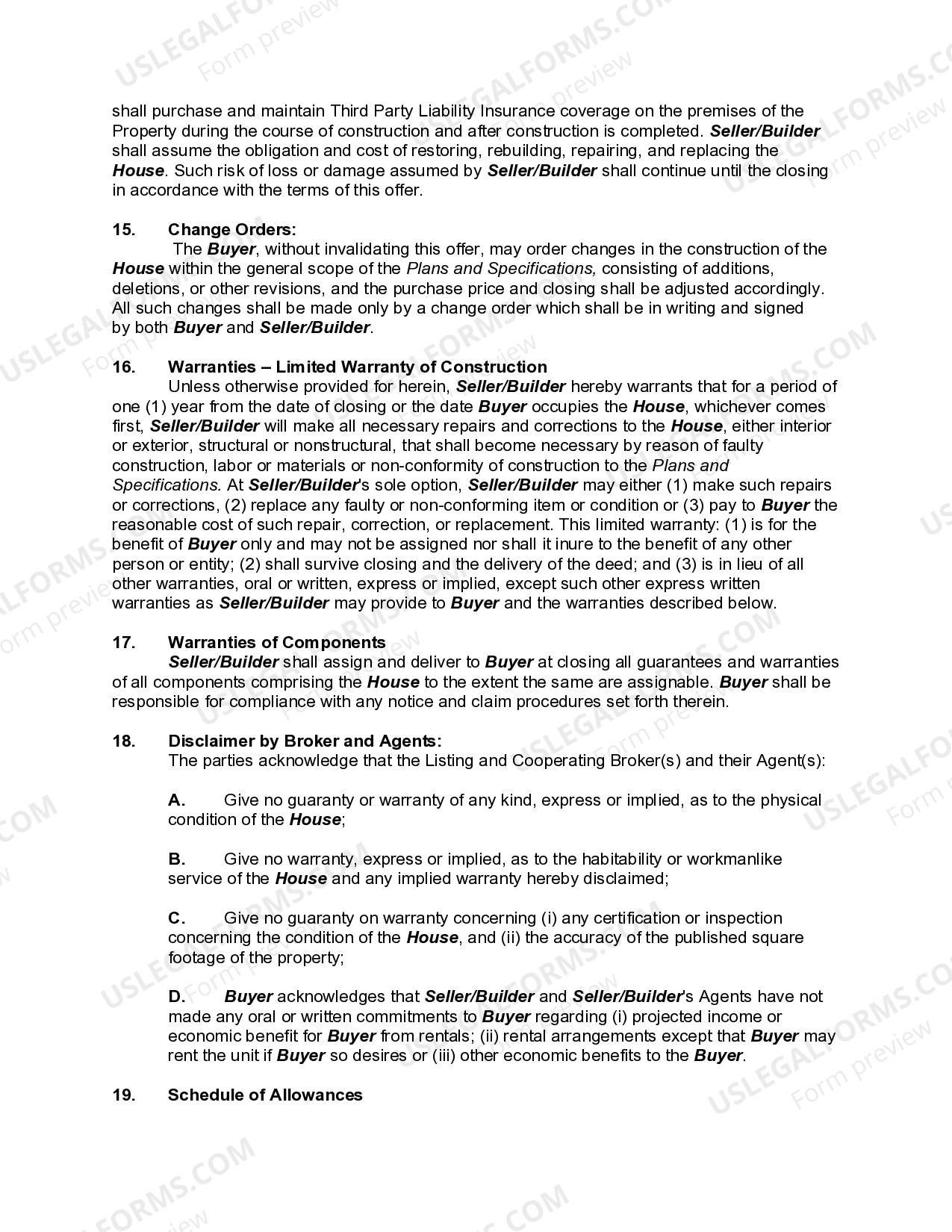 Construction Contract for New Residential Dwelling - Contract ...