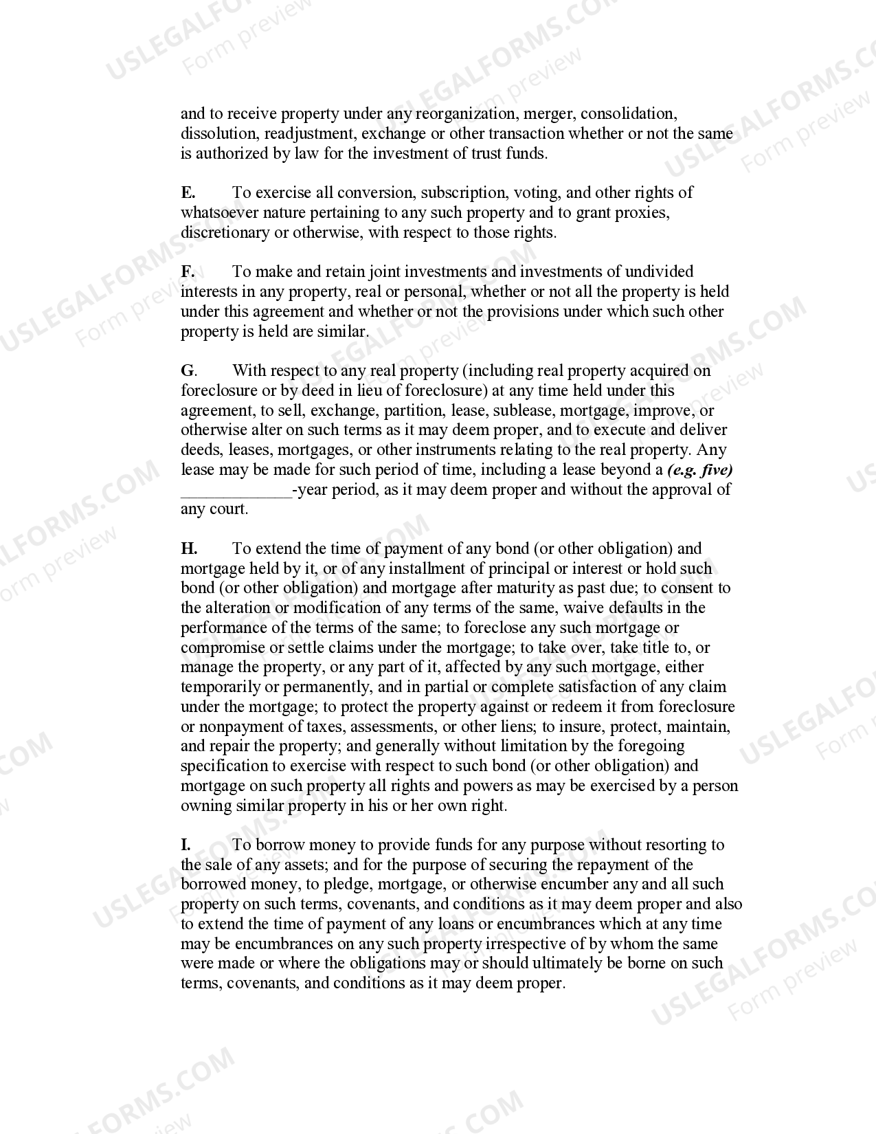 Pennsylvania Trust Agreement for Individual Serving Prison Term ...