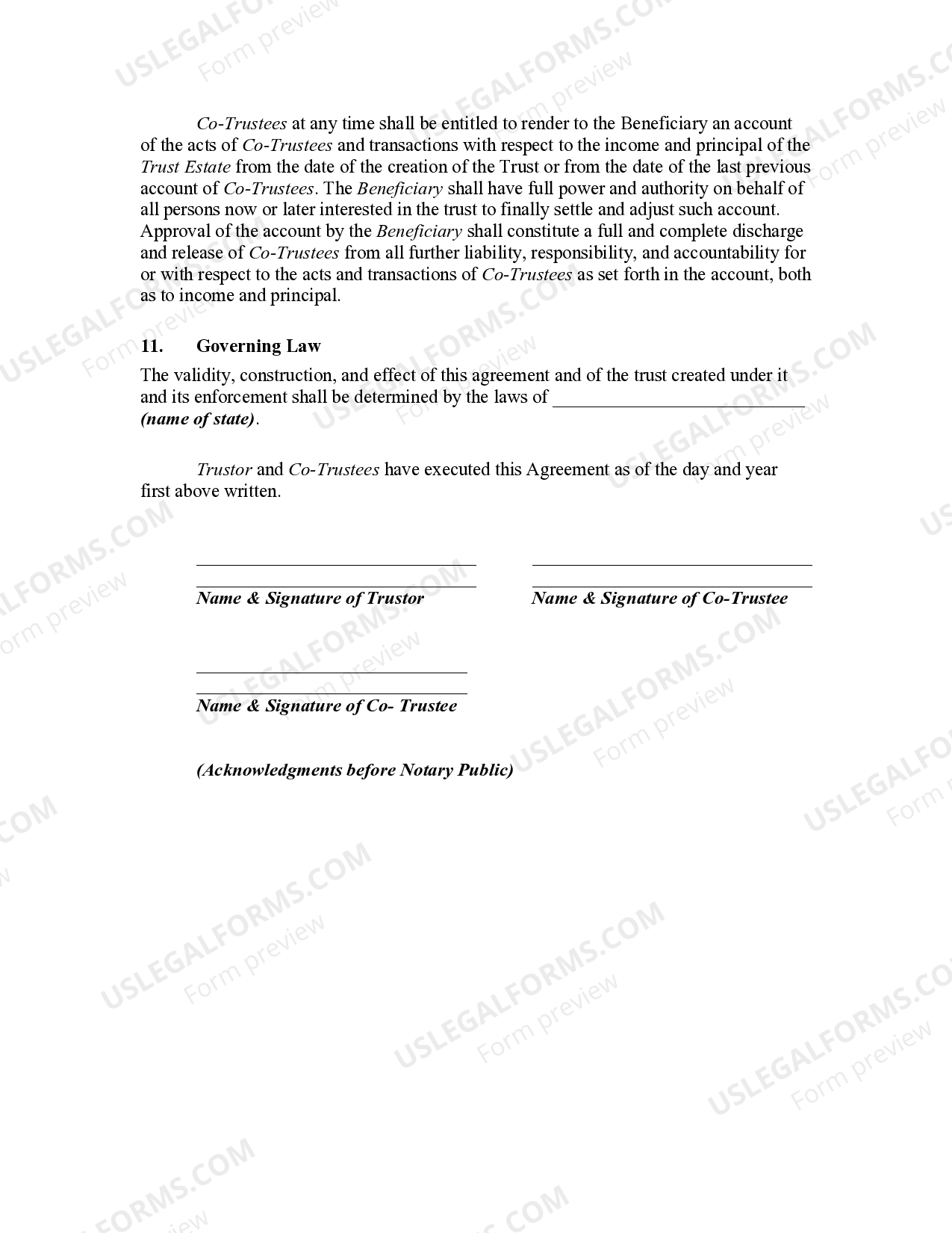 New Jersey Trust Agreement for Individual Serving Prison Term - Serving ...