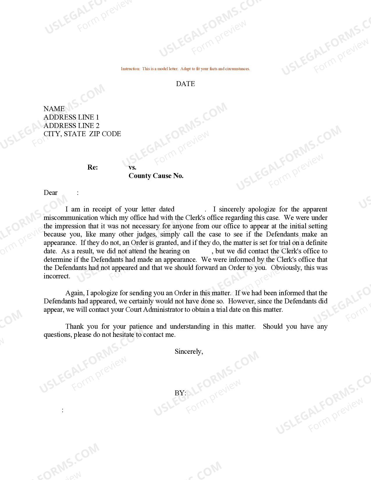 Sample Letter for Setting of Trial Date - Setting Trial Draft | US ...